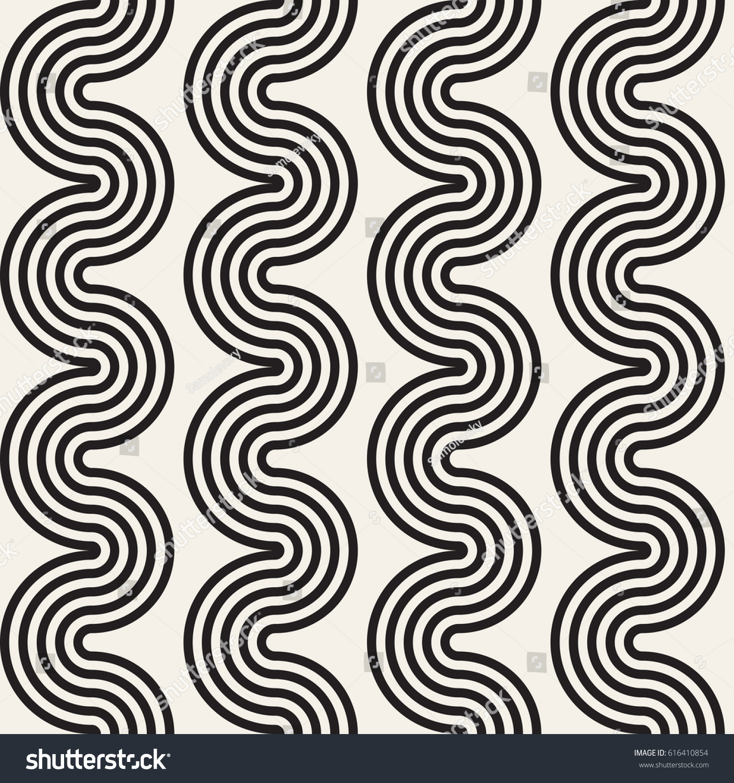 Seamless Wavy Lines Pattern Repeating Vector: เวกเตอร์สต็อก (ปลอดค่า ...