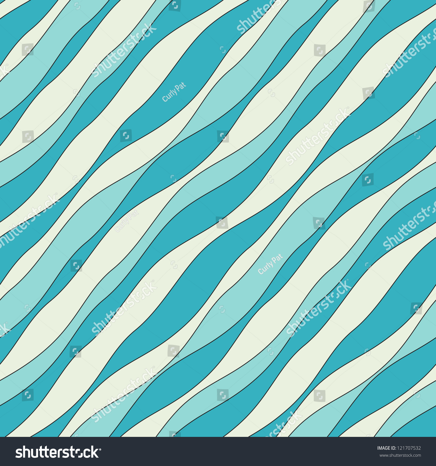 Seamless Wavy Pattern. Repeating Vector Texture On Contrast Colors ...