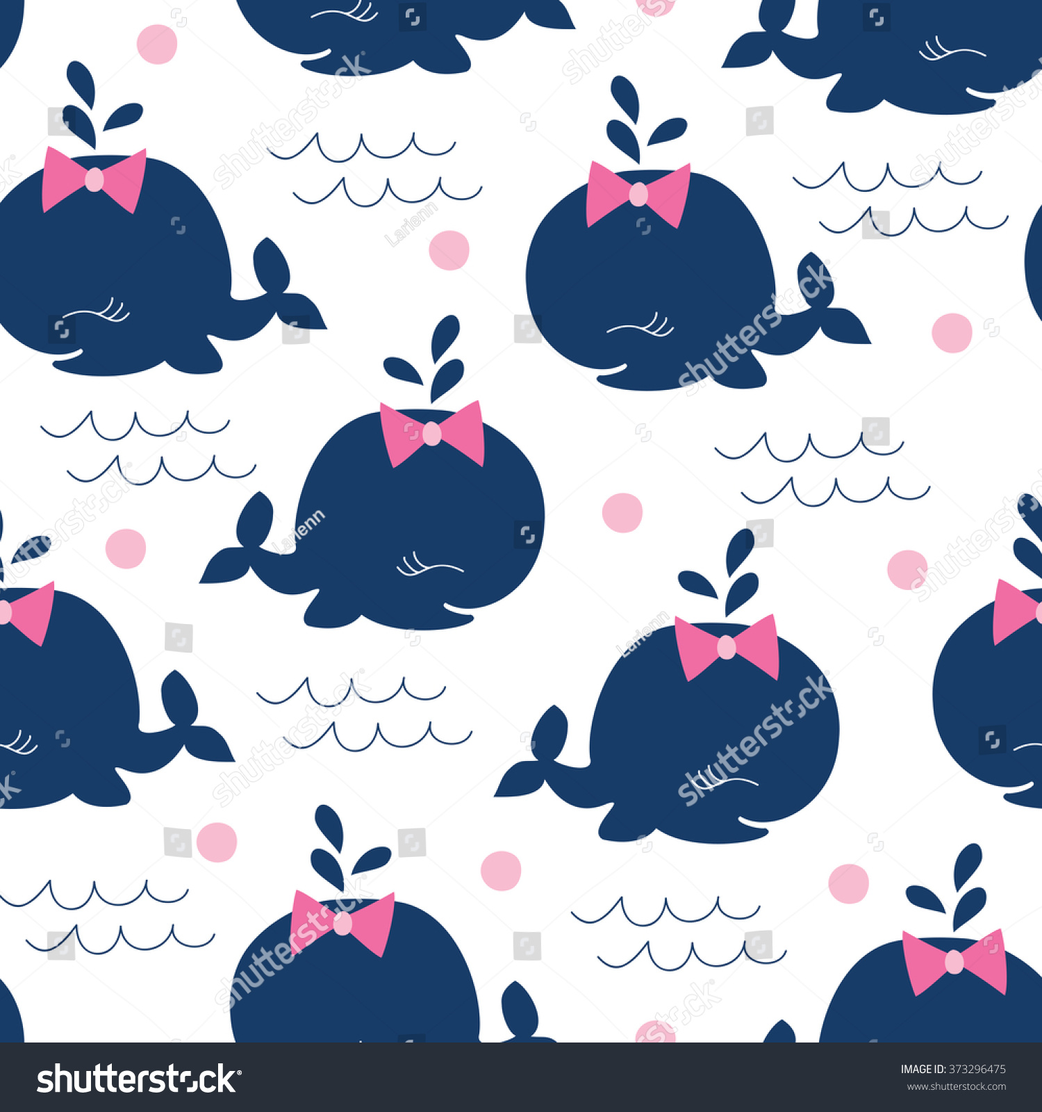 Seamless Whale Girl Pattern Vector Illustration: vector de stock (libre ...