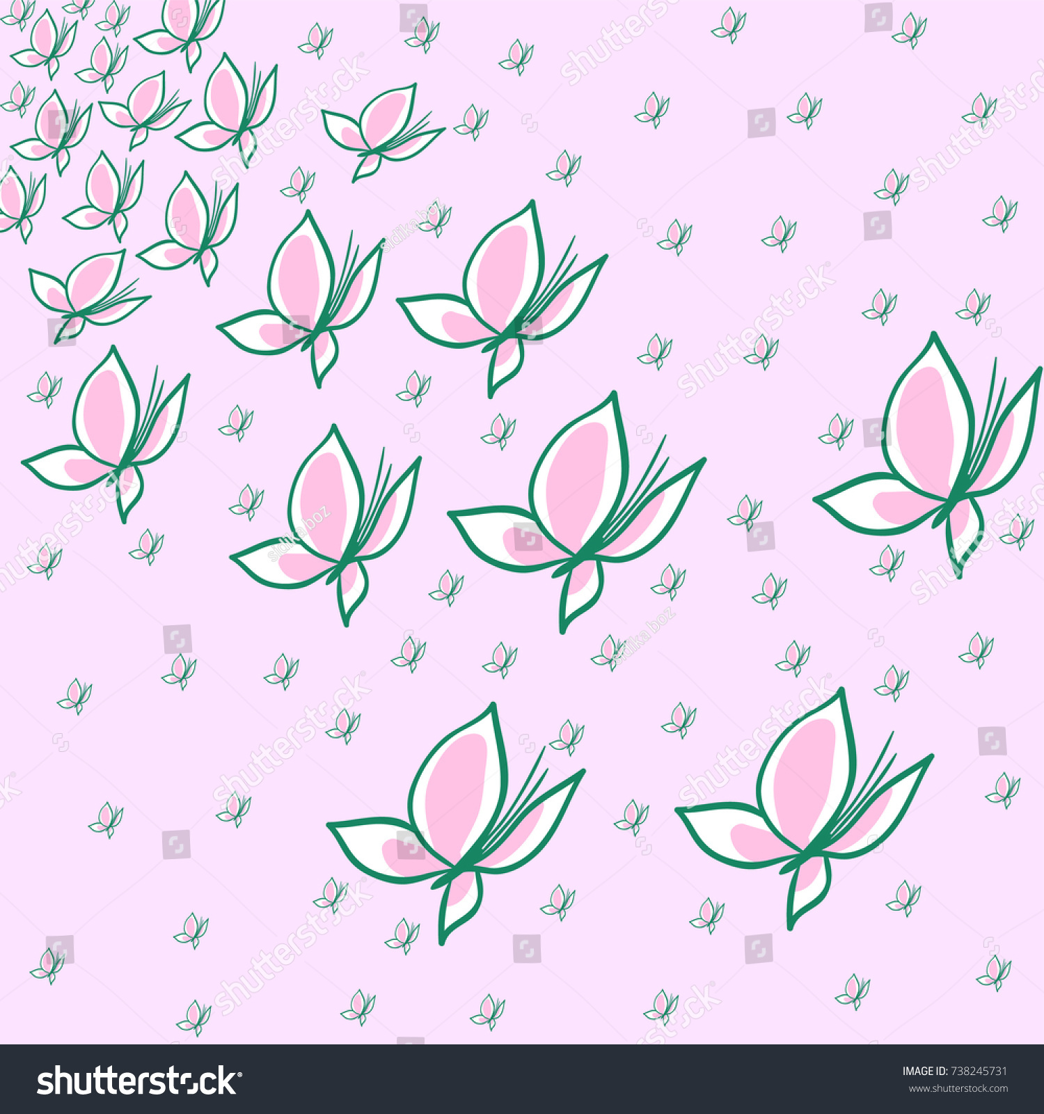 Seamless White Cat Pattern Vector Illustration Stock Vector (Royalty ...