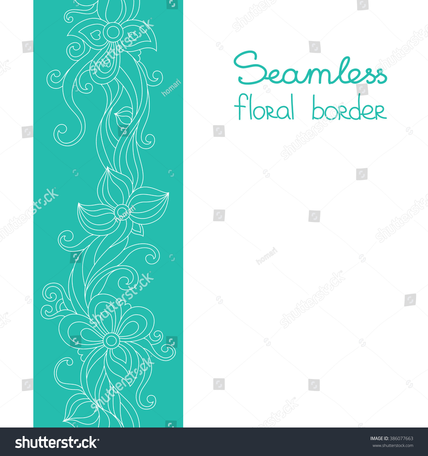 Seamless White Floral Border Stock Vector (Royalty Free) 386077663 ...