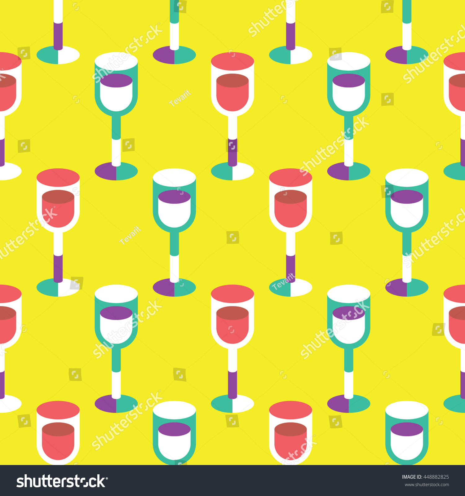 Seamless Wine Glass Pattern Vector Stock Vector (Royalty Free ...