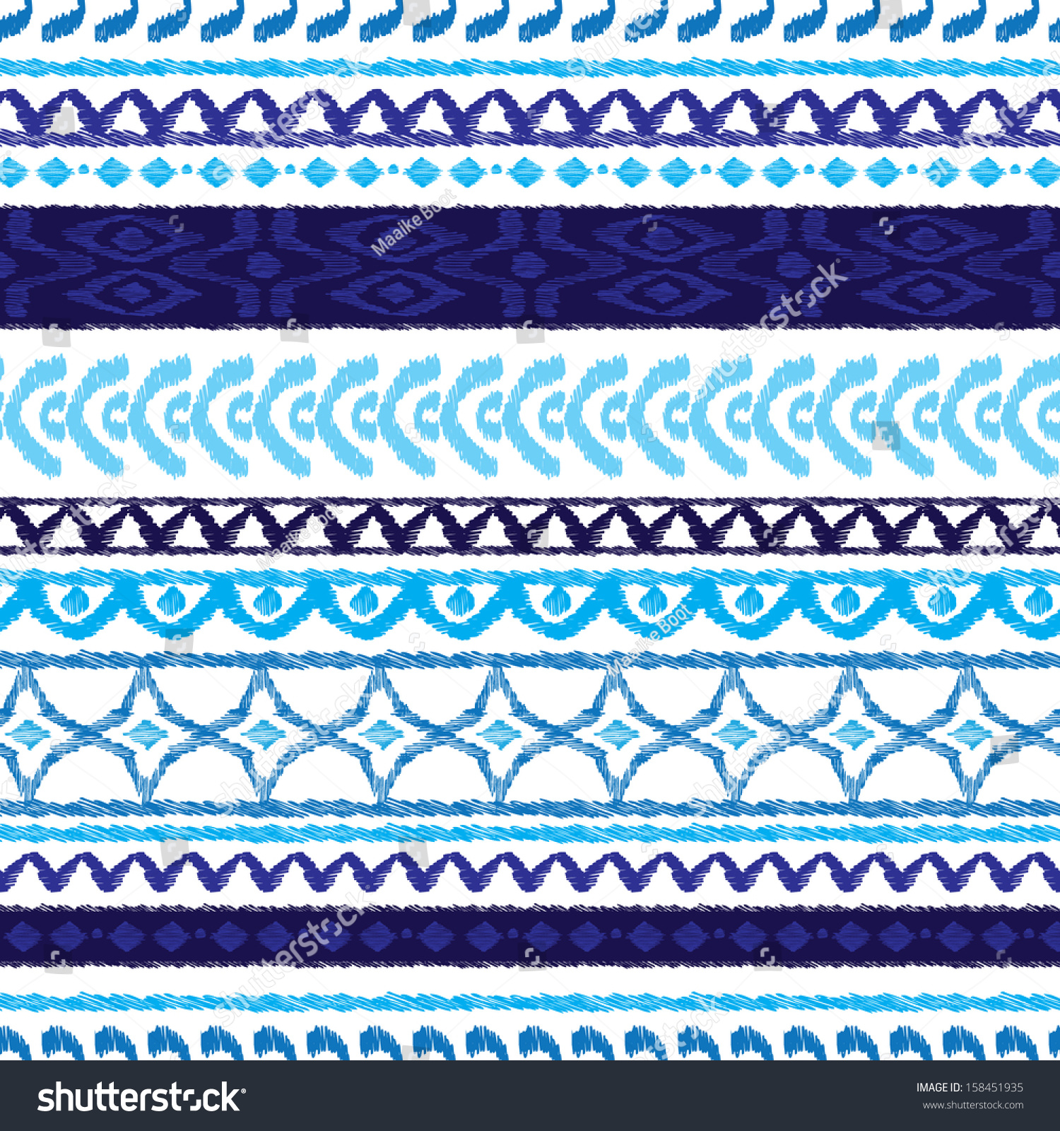 Blue Aztec Pattern Background