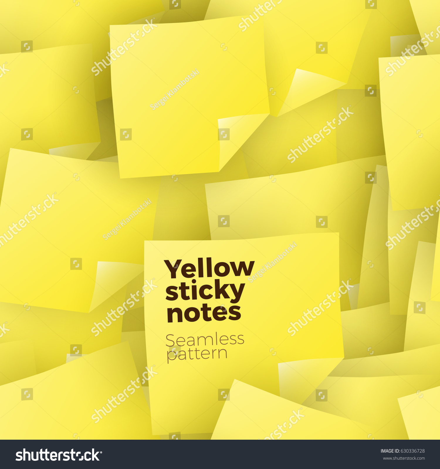 Seamless Yellow Sticky Notes Pattern Vector Stock Vector (Royalty Free ...