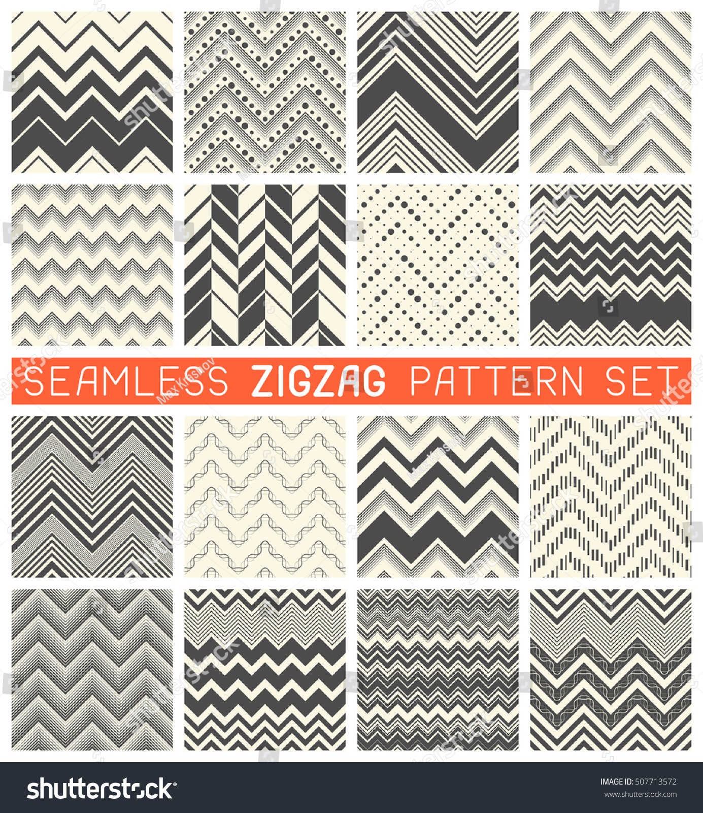 Seamless Zig Zag Pattern Set Chevron Stock Vector (Royalty Free ...