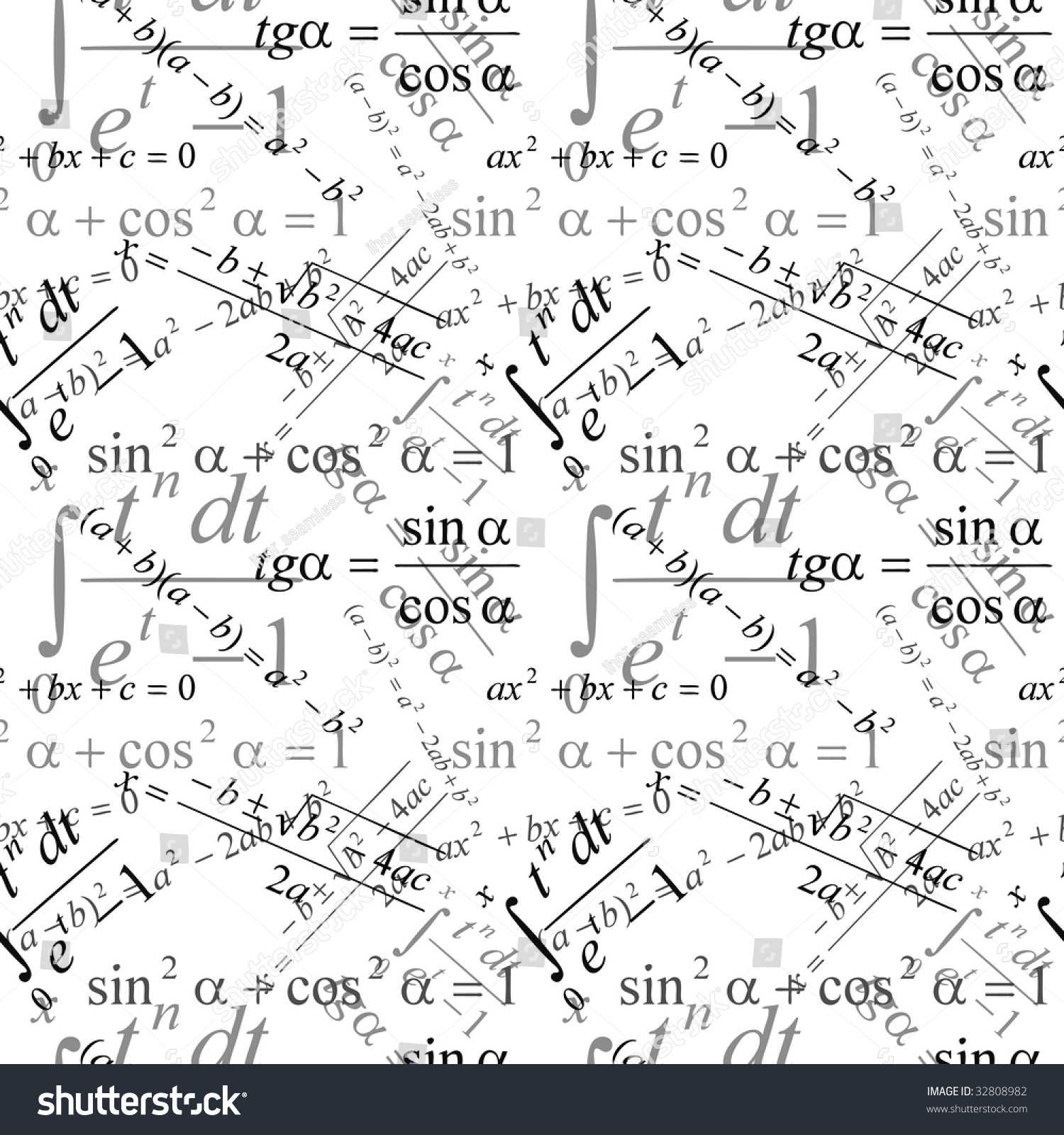 Seamlessly Vector Wallpaper Mathematics On White - 32808982 : Shutterstock