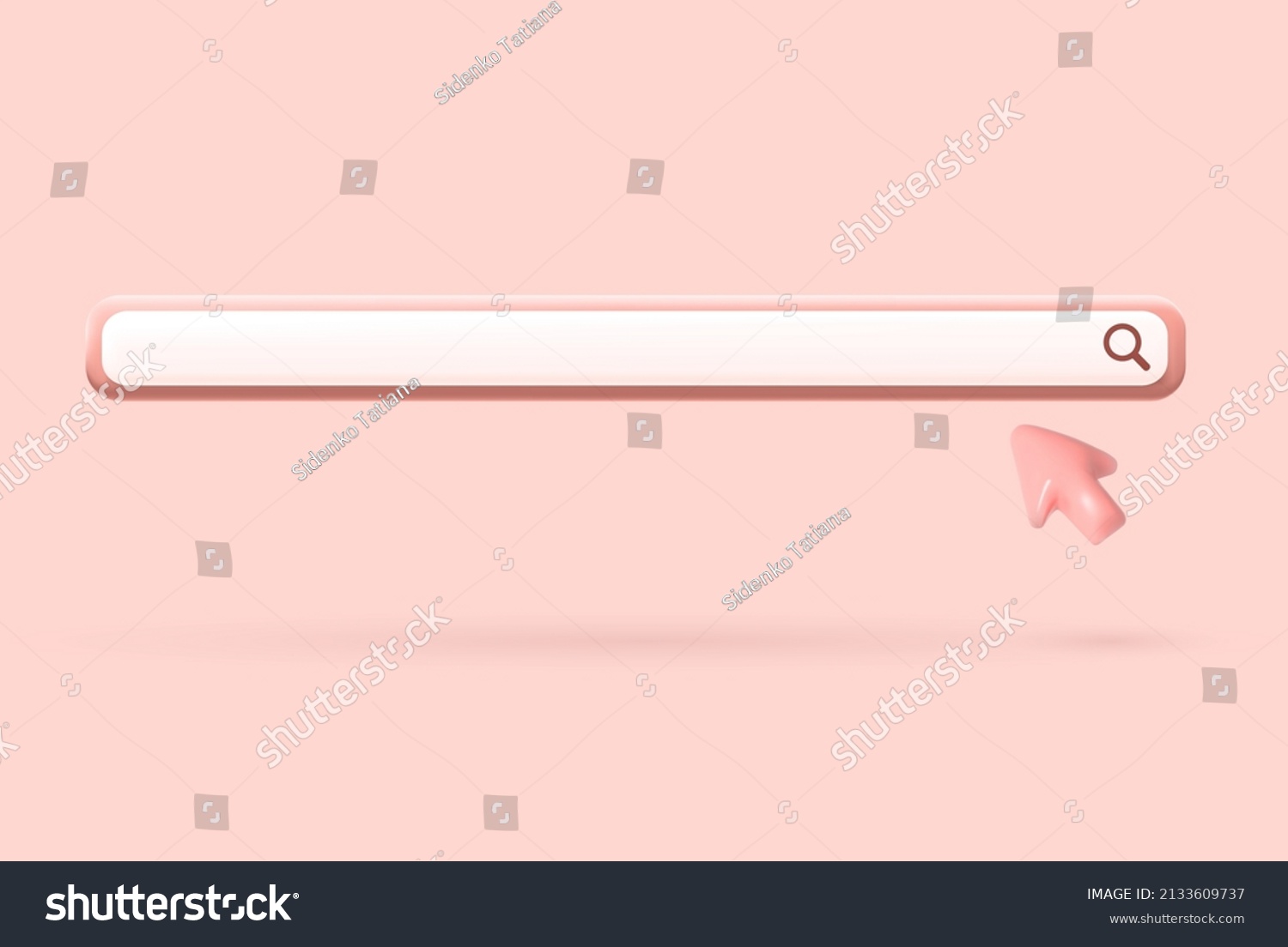 Search Bar 3d Realistic Blank Browsing Stock Vector (Royalty Free ...