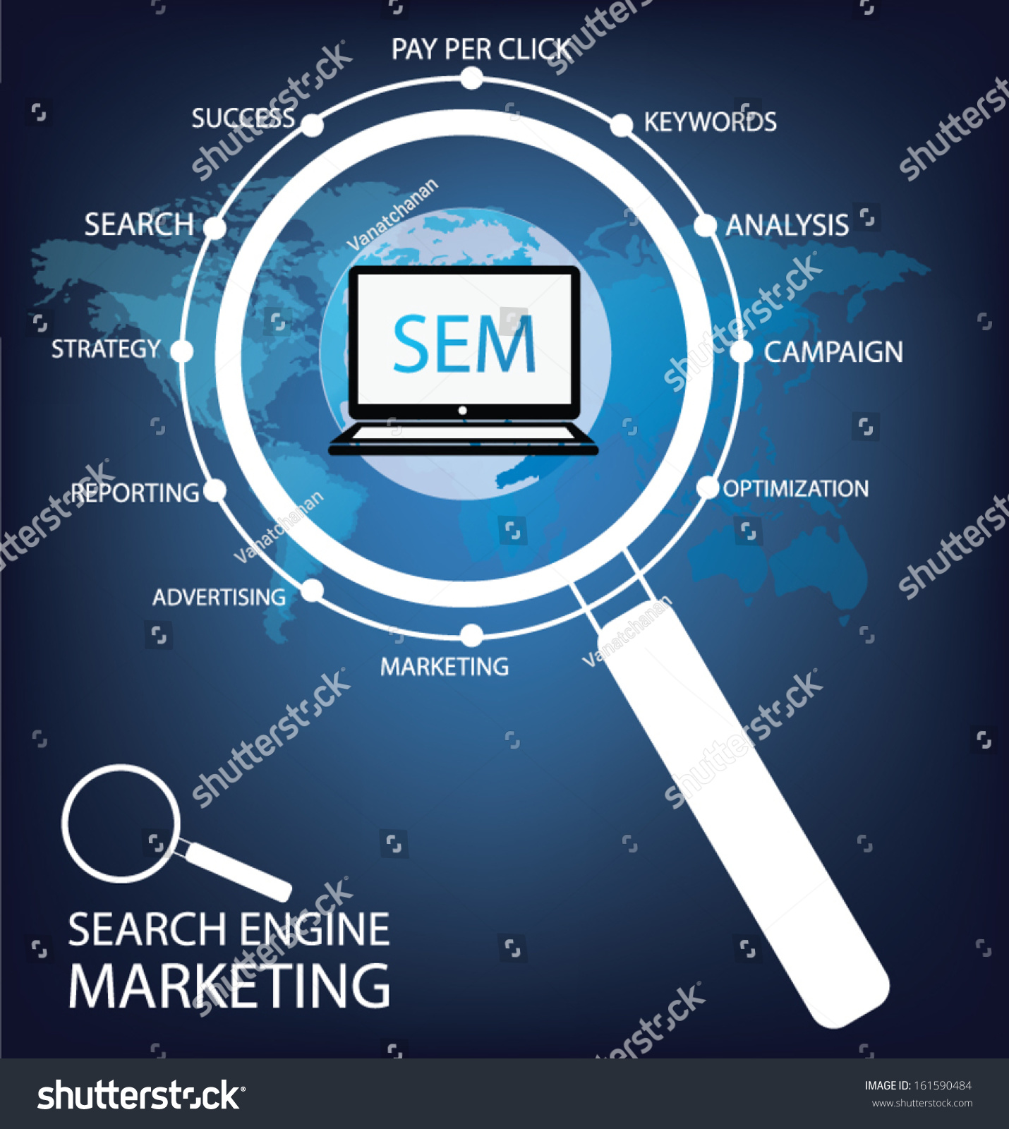 Search Engine Marketing. Vector Illustration. - 161590484 : Shutterstock