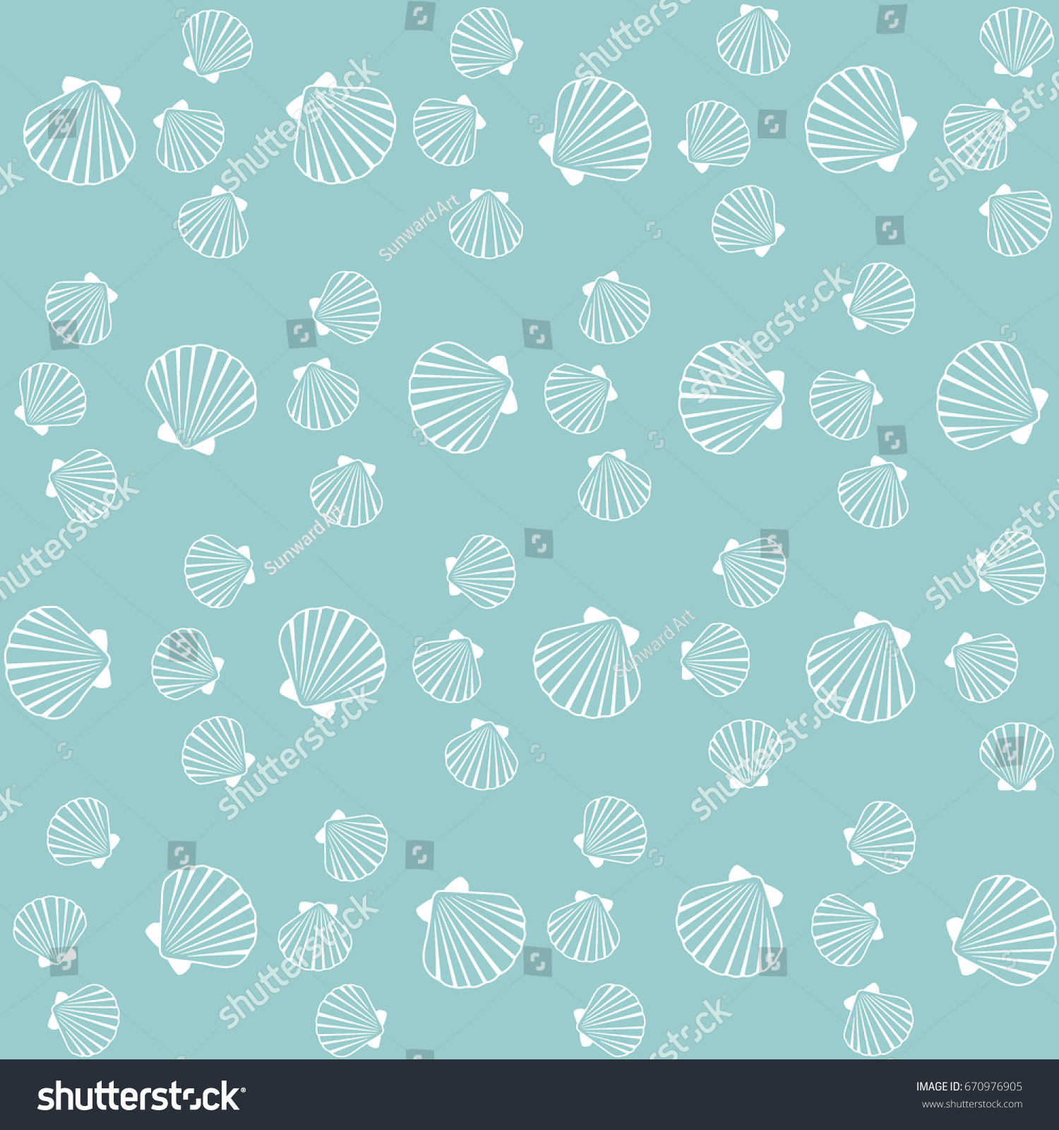 Seashell Pattern Marine Conch Repeating Vector Stock Vector (Royalty ...