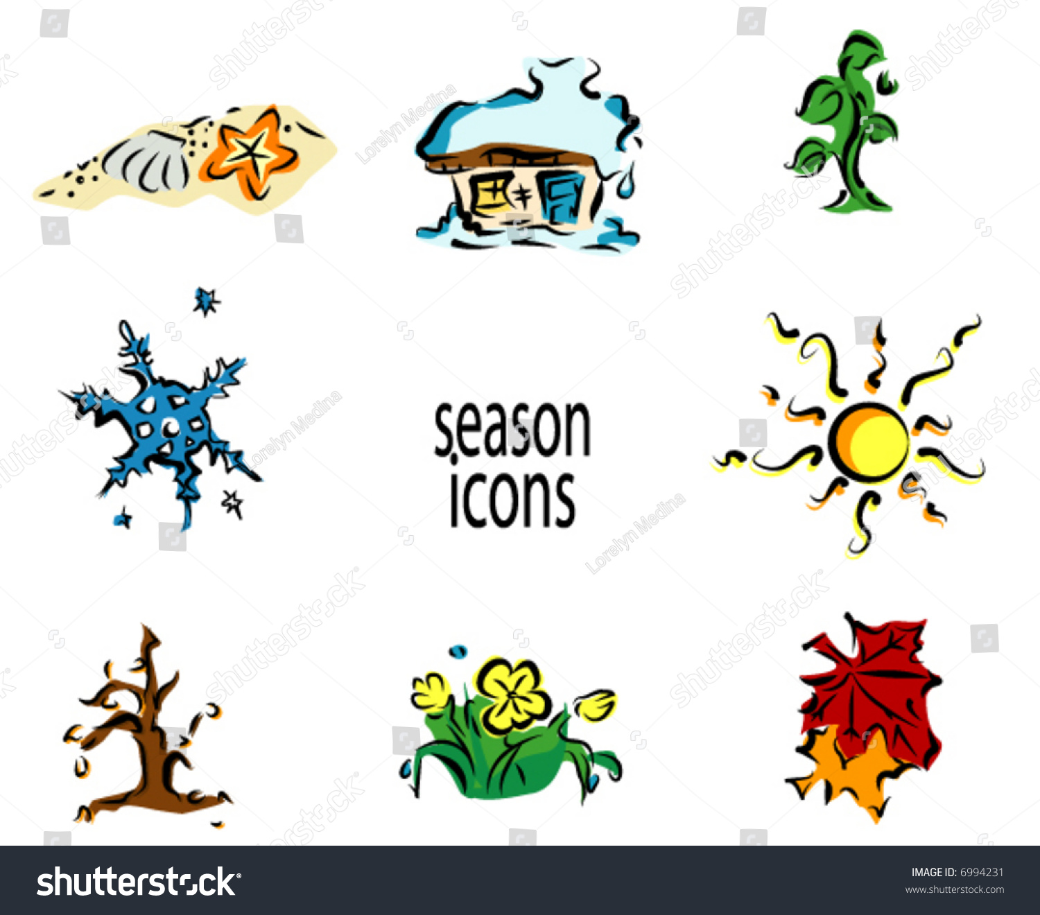 Season Icons Vector Stock Vector (Royalty Free) 6994231
