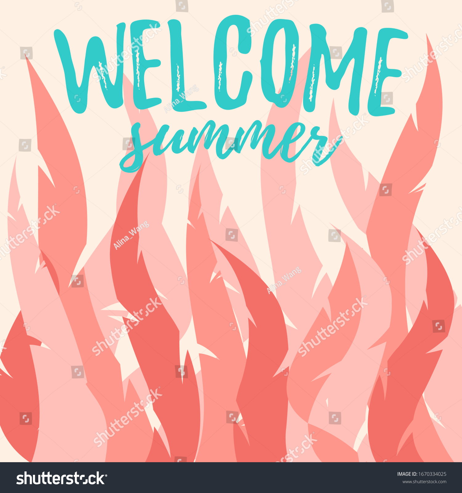 Seaweed Text Summer Vector Flat Illustration Stock Vector (Royalty Free ...