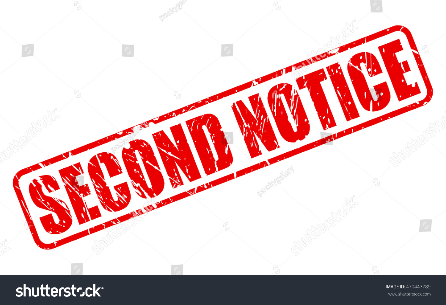 Second Notice Red Stamp Text On: vector de stock (libre de regalías ...