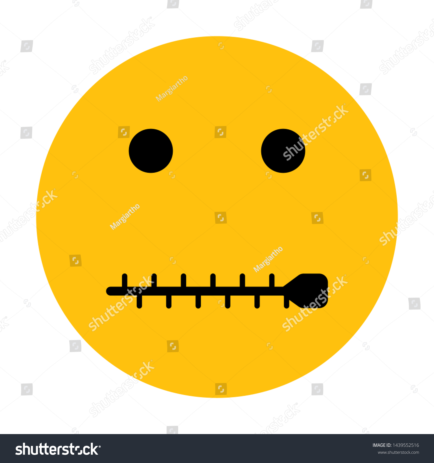 Secret Emoticon Flat Style Vector Stock Vector (Royalty Free ...