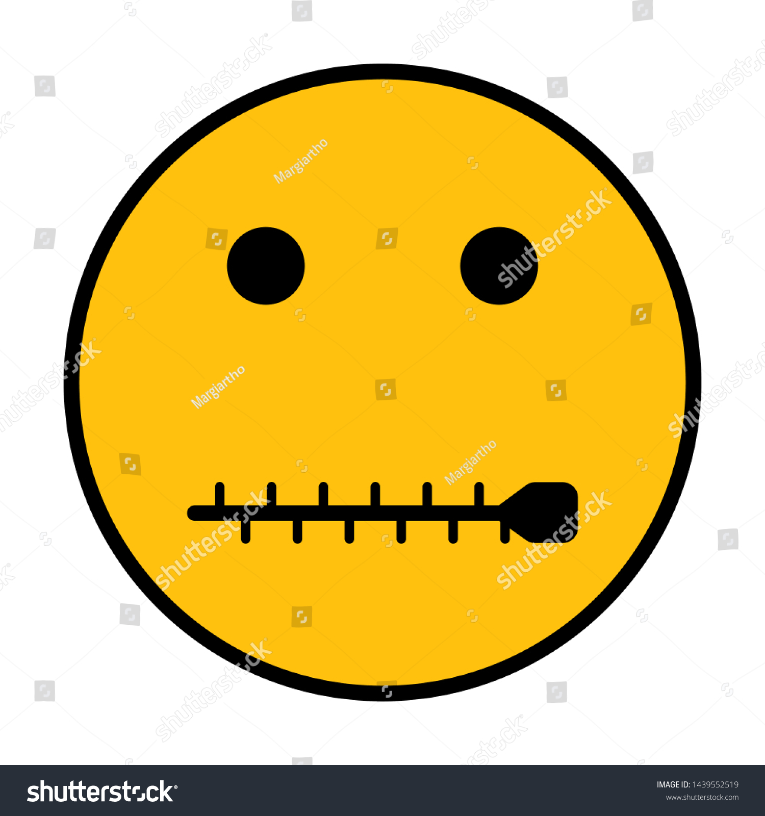 Secret Emoticon Flat Style Vector: vector de stock (libre de regalías ...