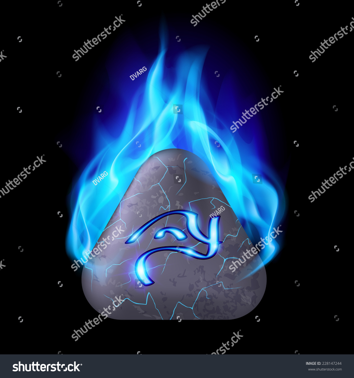 Secret Triangular Stone Magic Rune Blue Stock Vector (Royalty Free ...