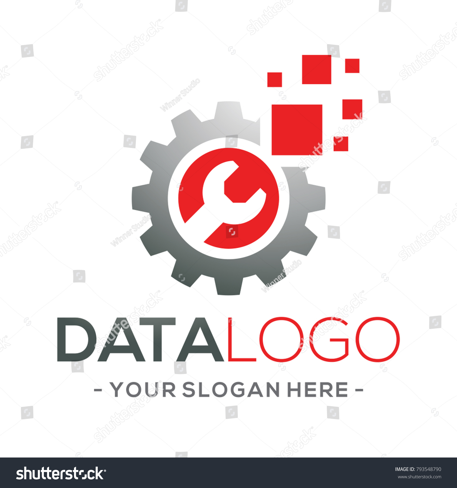 Secure Back Data Service Logo Vector Stock Vector (Royalty Free) 793548790