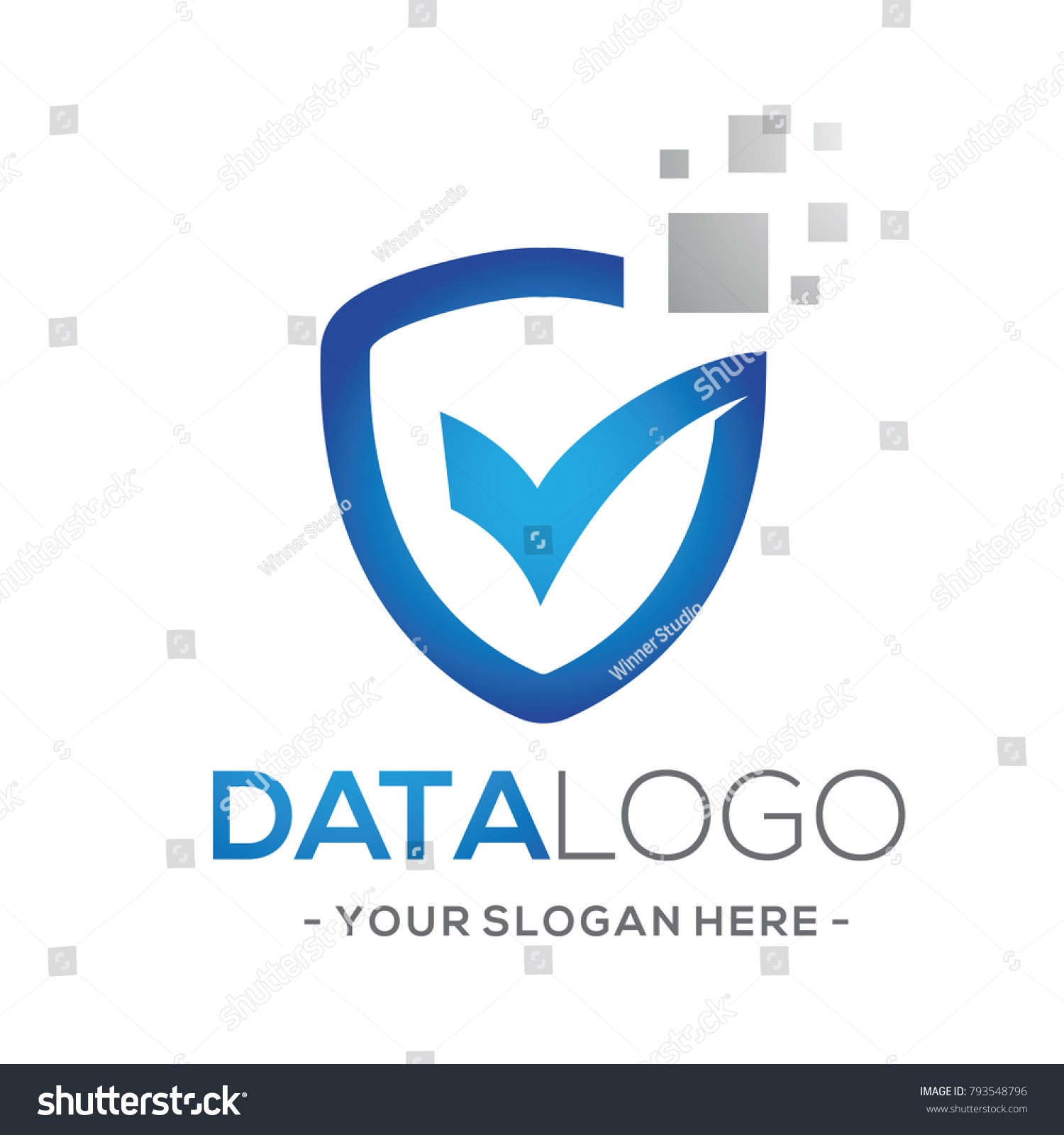 Secure Back Data Service Logo Vector Stock Vector (Royalty Free) 793548796