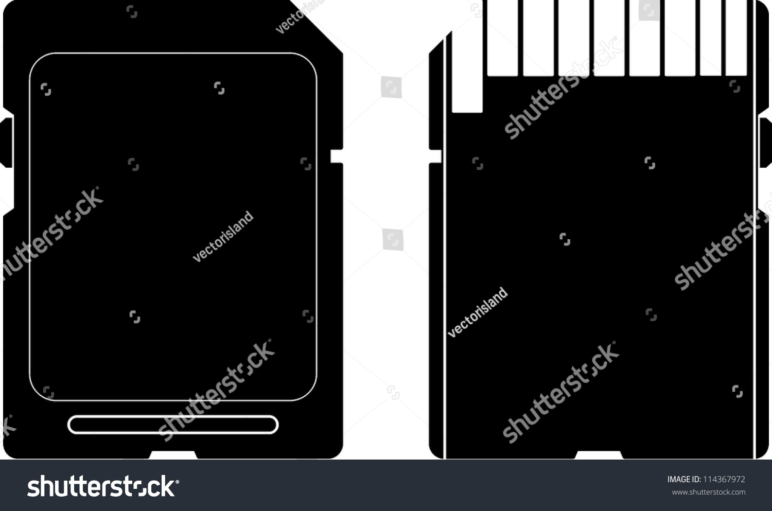 Secure Digital Sd Card Symbols Stock Vector (Royalty Free) 114367972 ...
