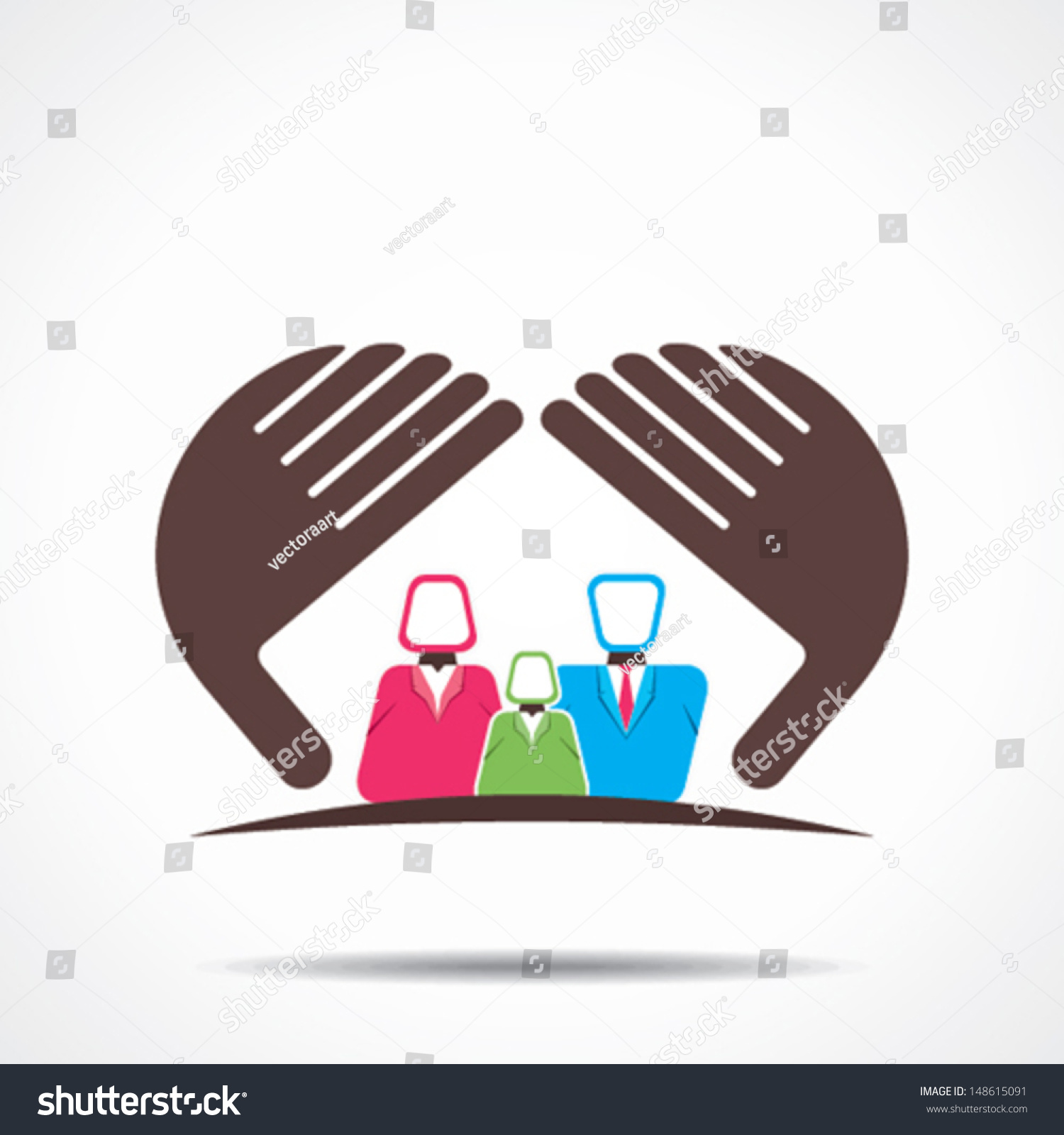 Secure Family Icon Vector Stock Vector (Royalty Free) 148615091 ...