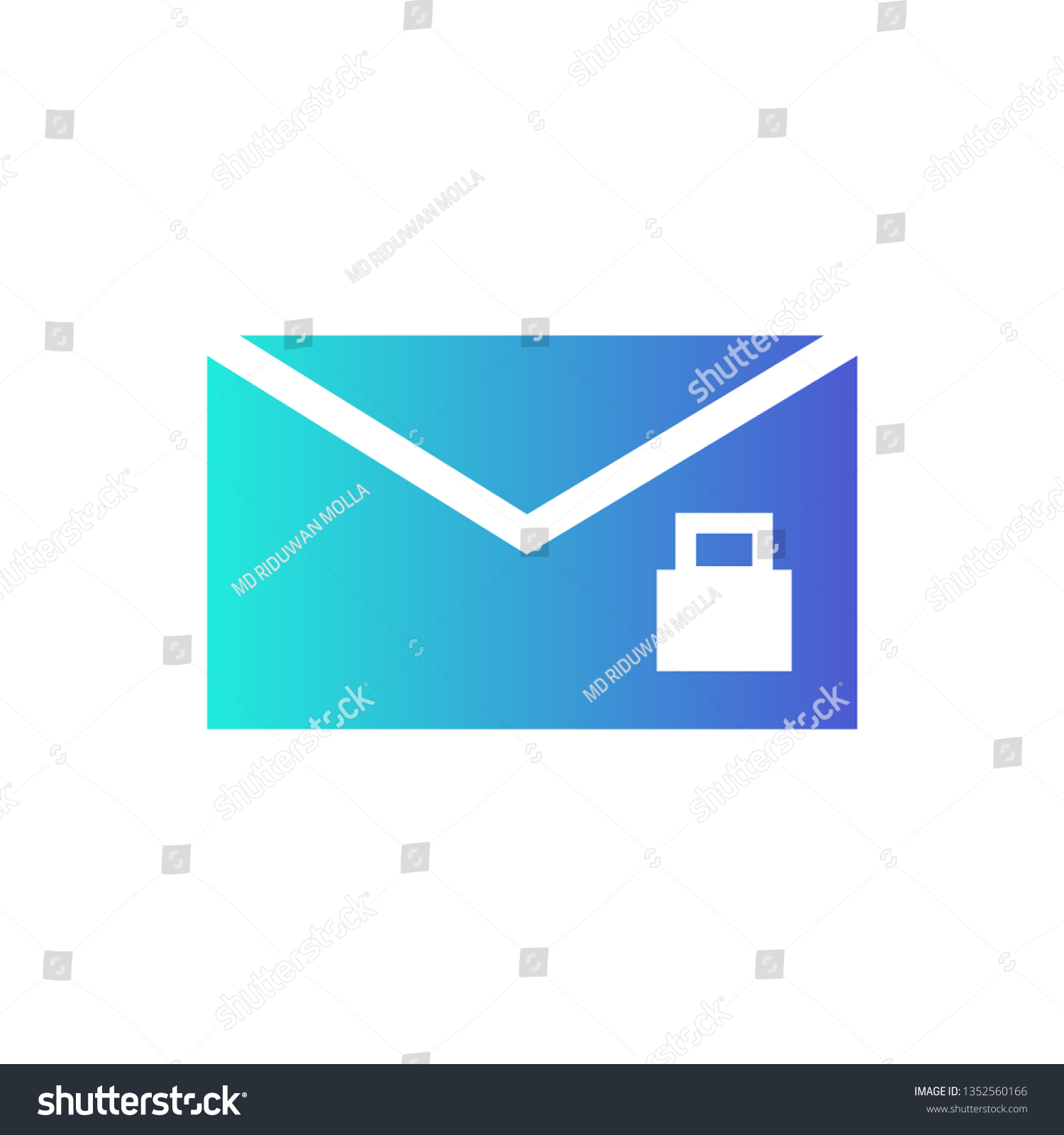 Secure Mail Icon Email Security Sign Stock Vector (Royalty Free ...