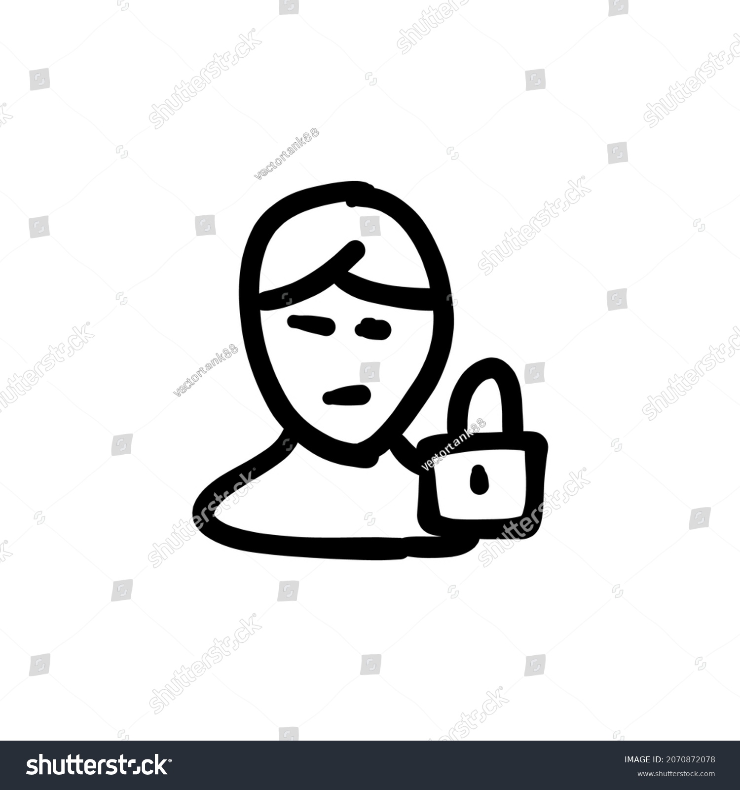 Secure Profile Icon Vector Logotype Doodle Stock Vector (Royalty Free ...