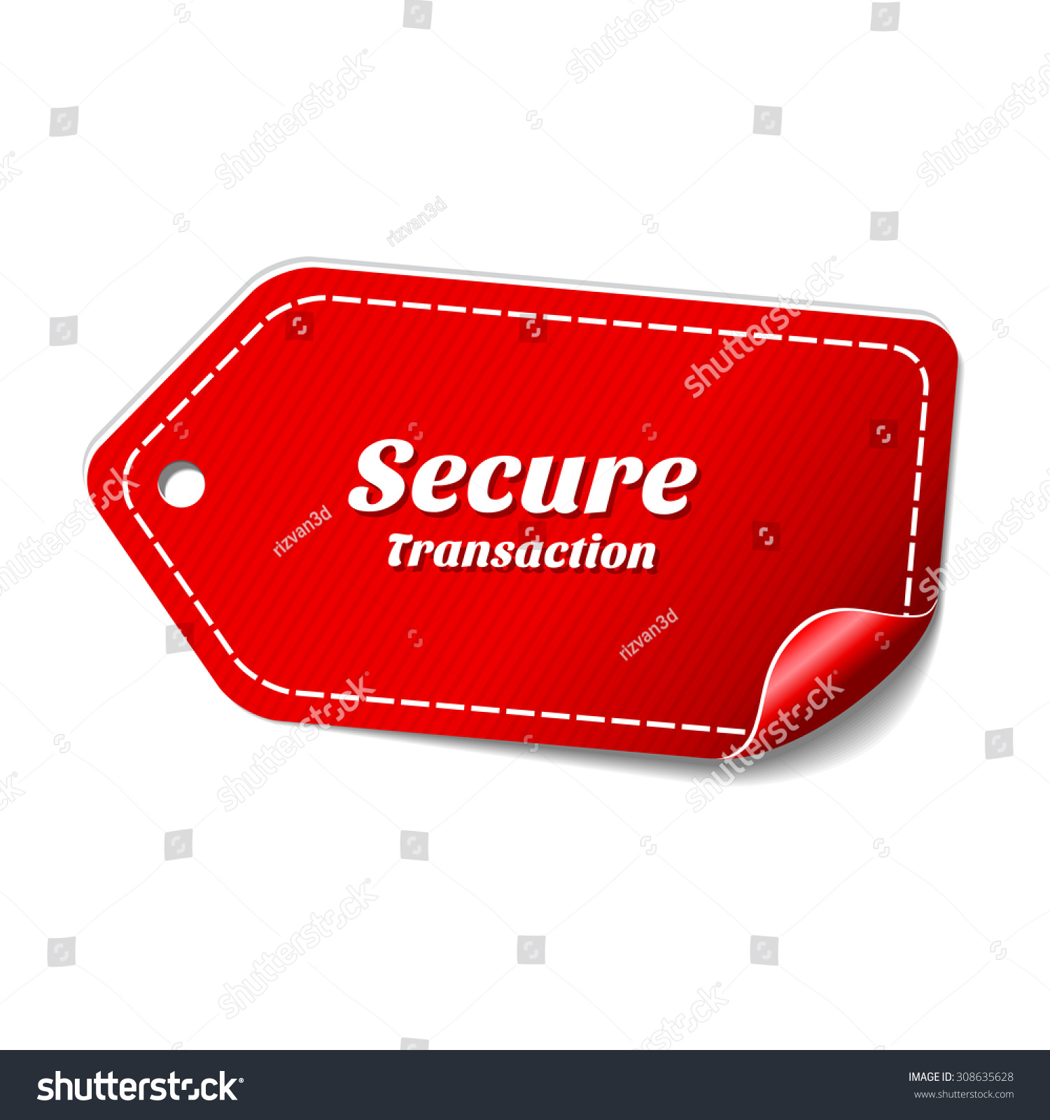 Secure Transaction Red Vector Icon Design Stock Vector (Royalty Free ...