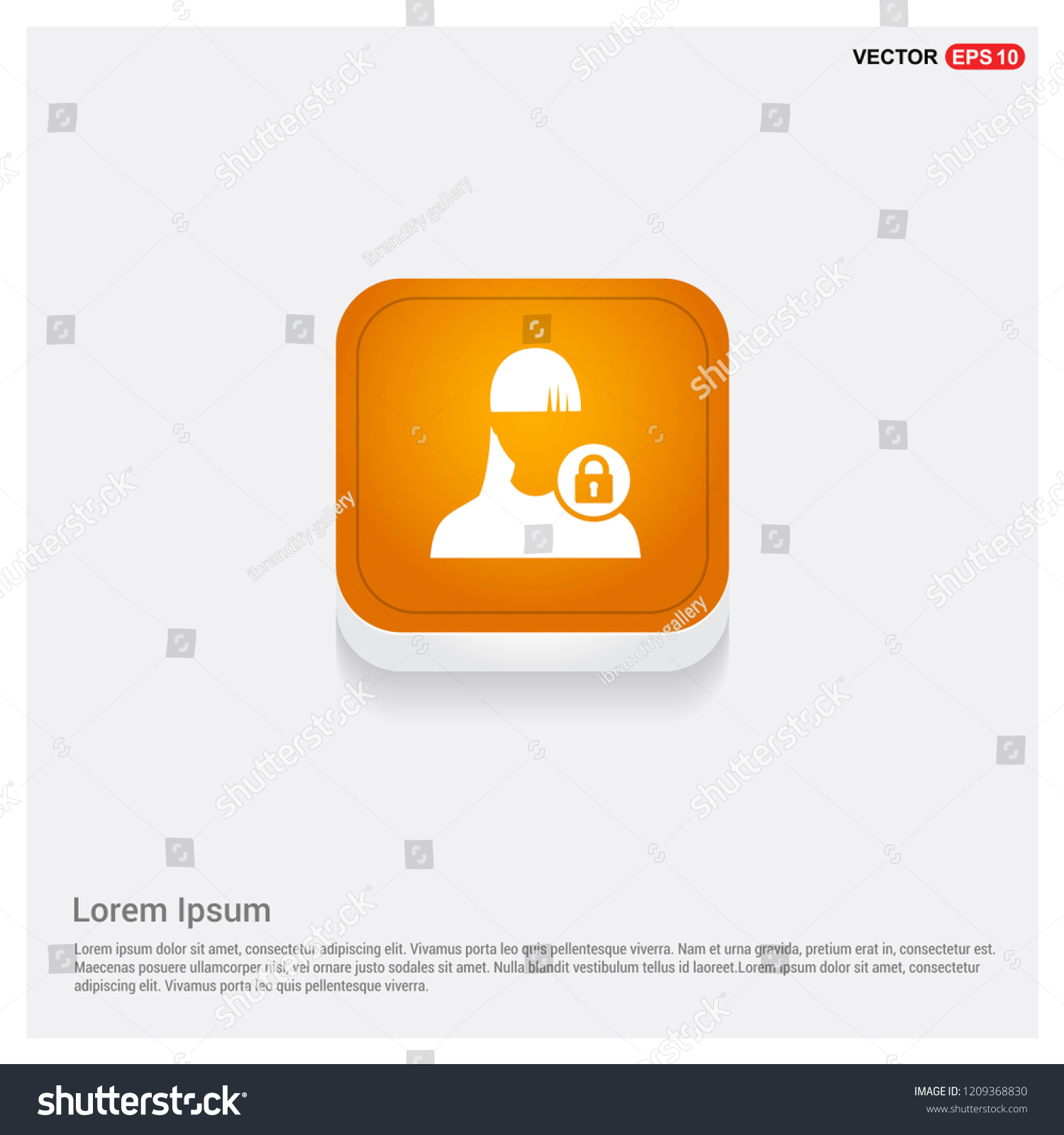 Secure User Icon Orange Abstract Web Stock Vector (Royalty Free ...
