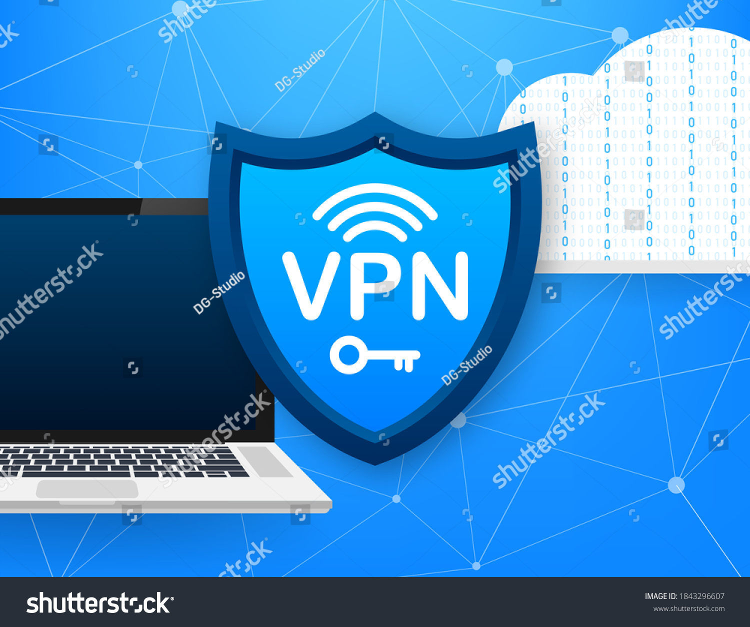 Secure Vpn Connection Concept Virtual Private Stock Vector Royalty