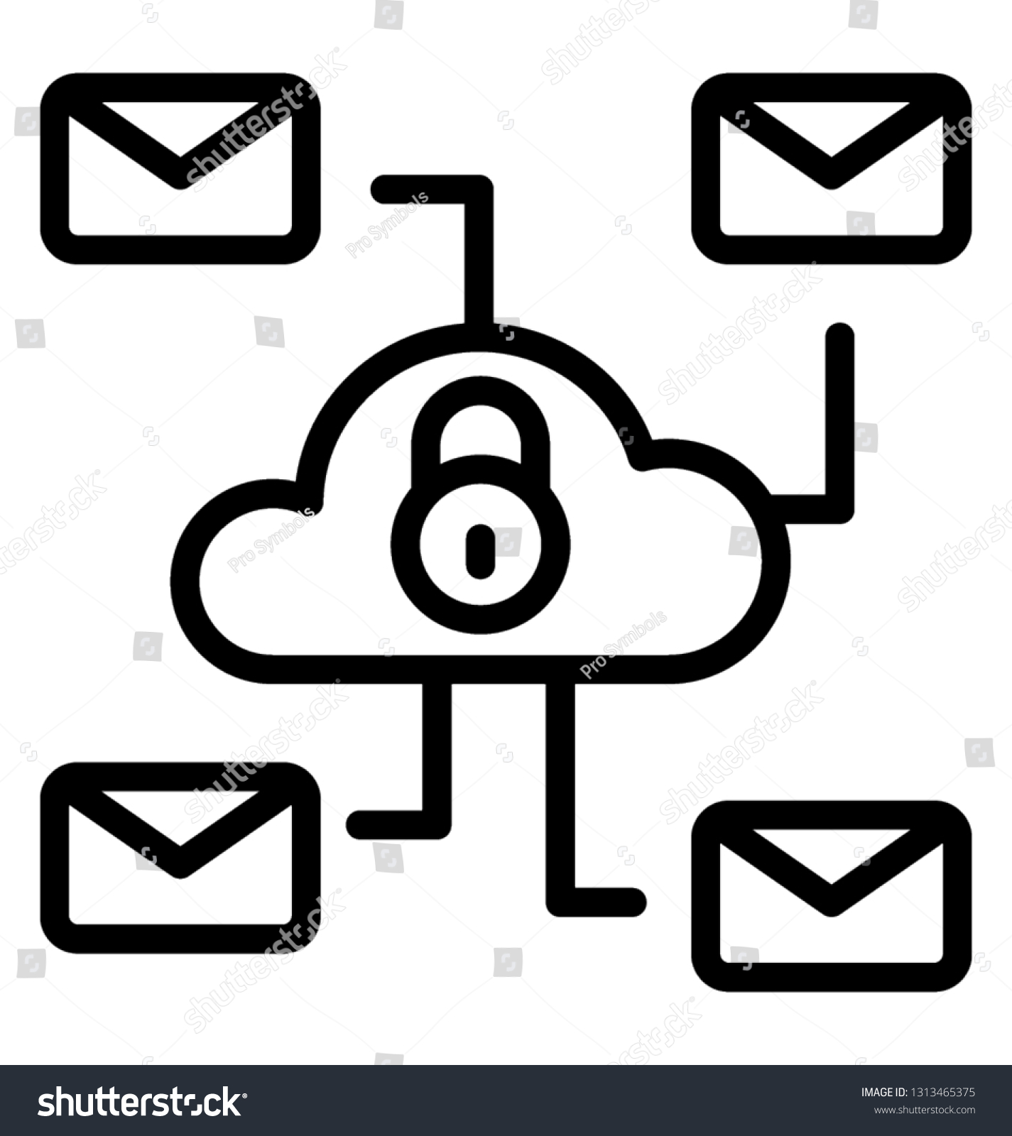 Secured Communication Line Icon Stock Vector (Royalty Free) 1313465375 ...
