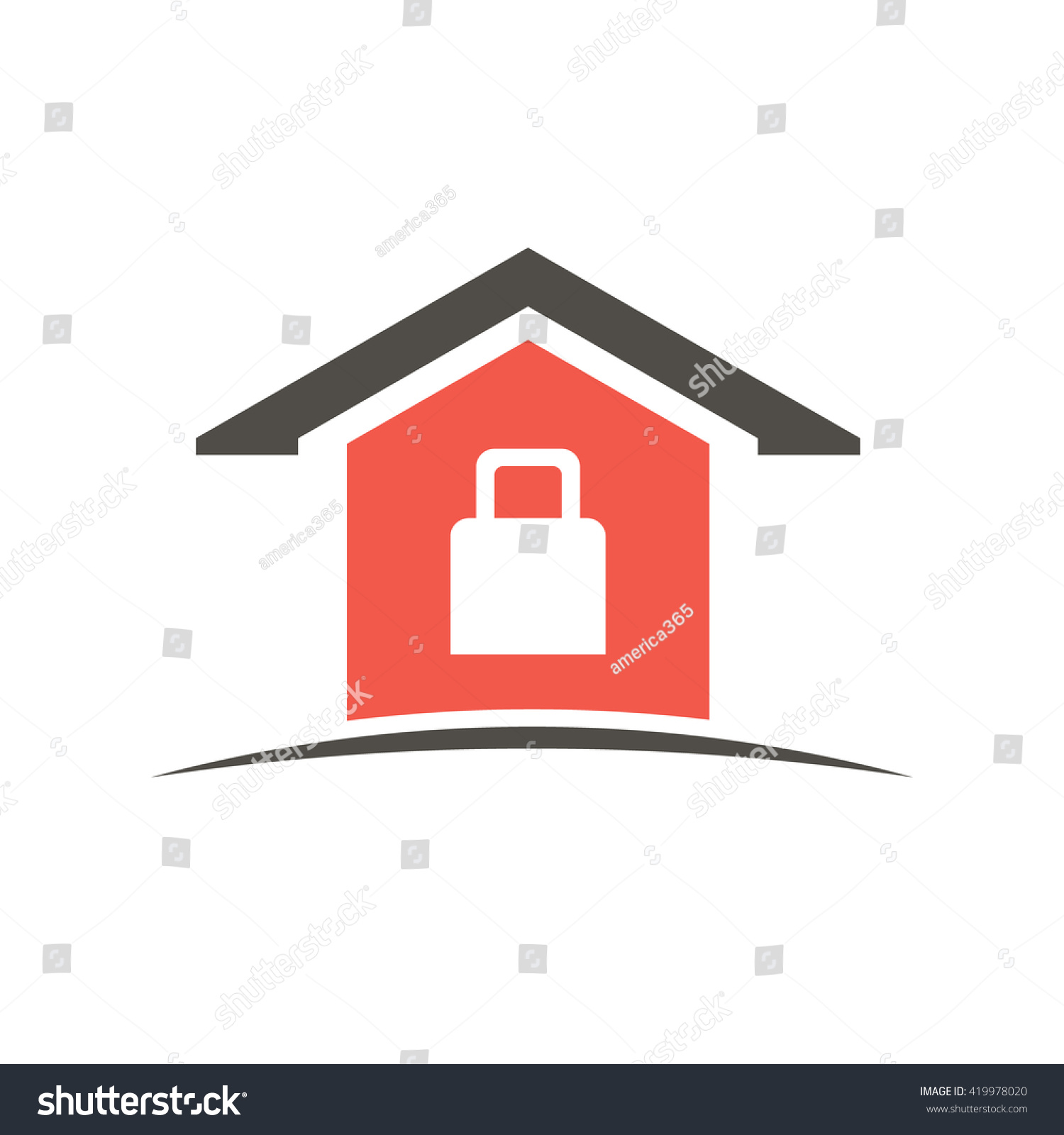 Secured House Logo Vector Graphic Design Stock Vector (Royalty Free ...