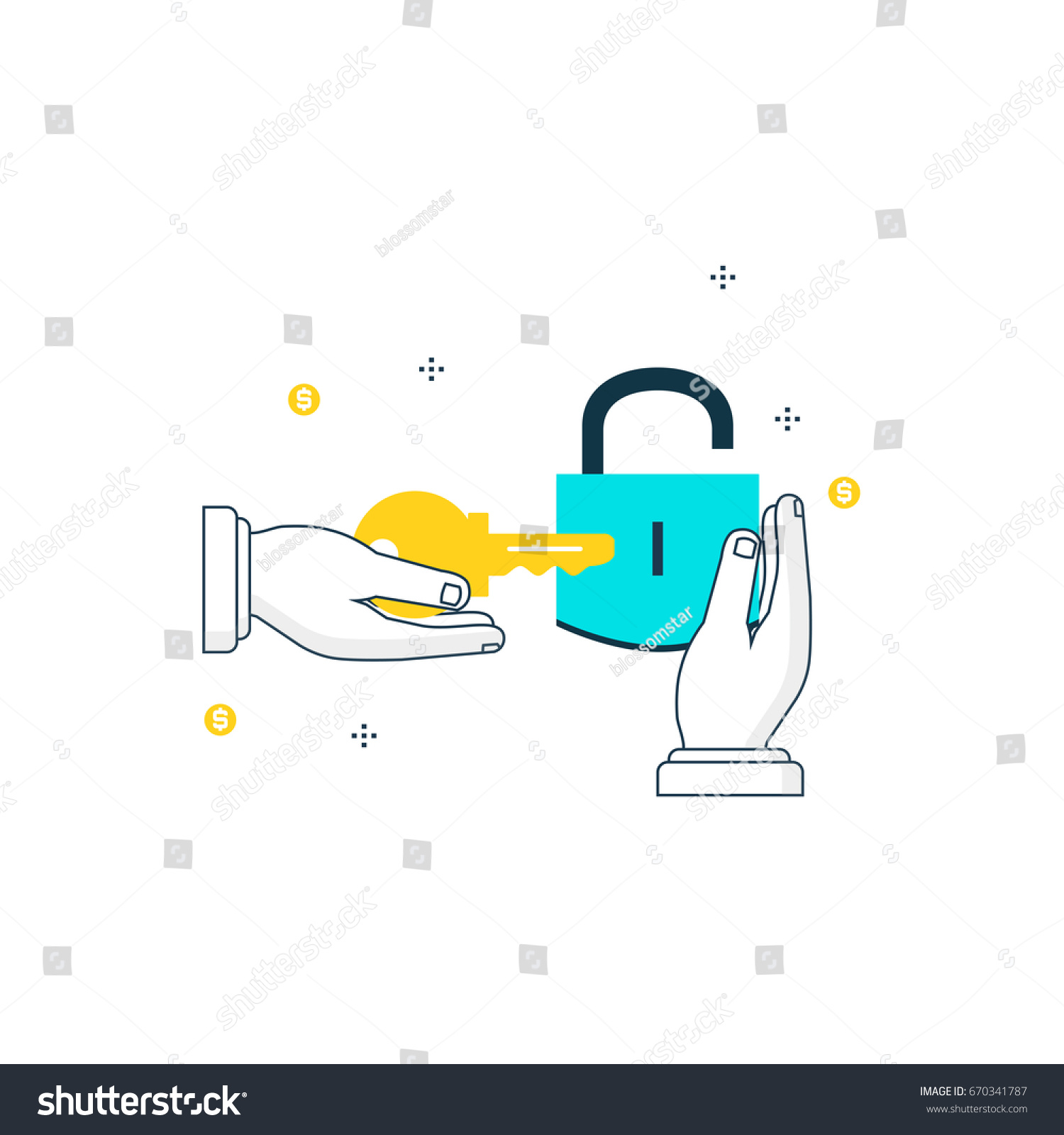 Secured Information Data Privacy Padlock Protection Stock Vector ...