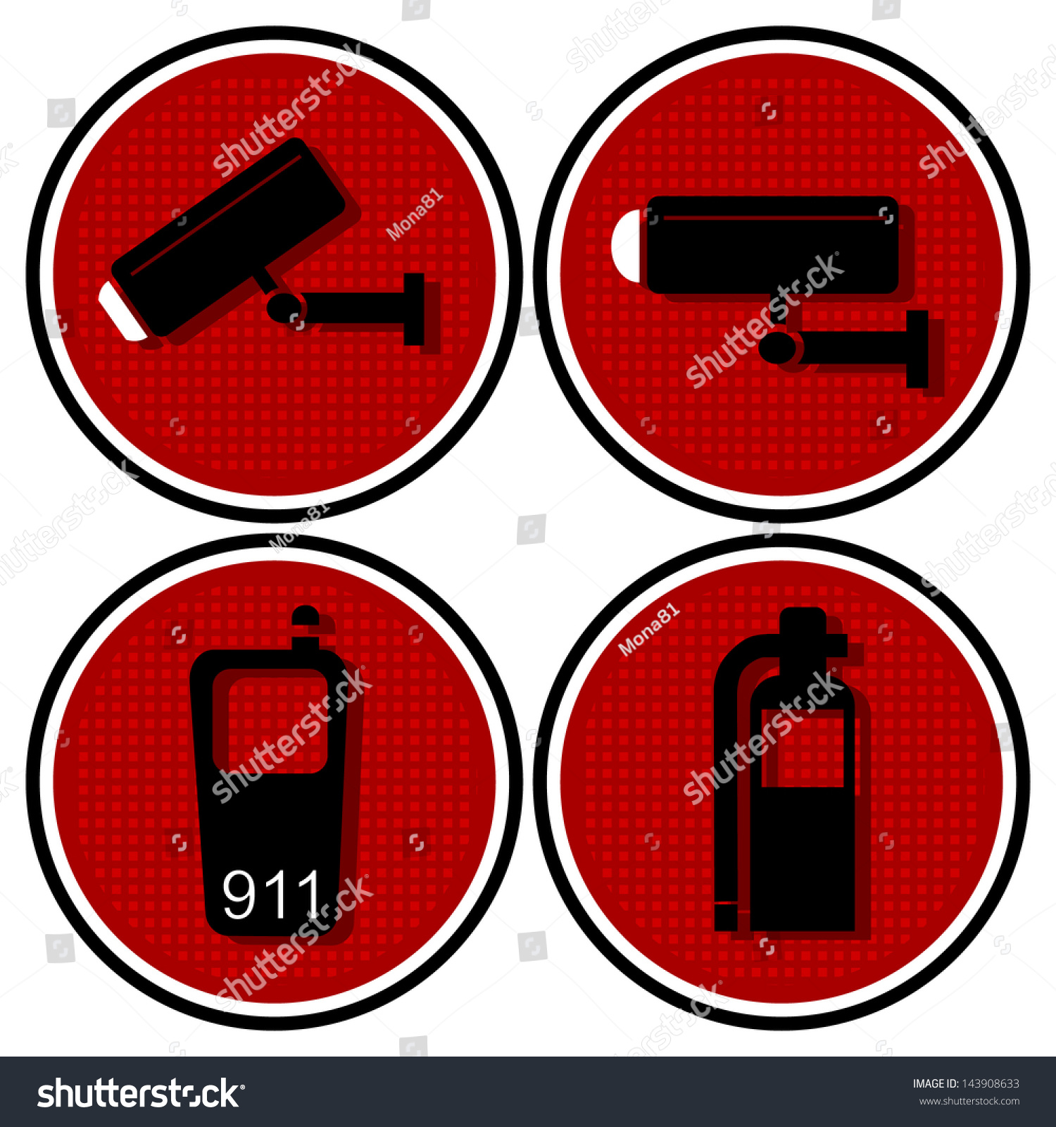 Security Apparatus Symbols Stock Vector (Royalty Free) 143908633 ...