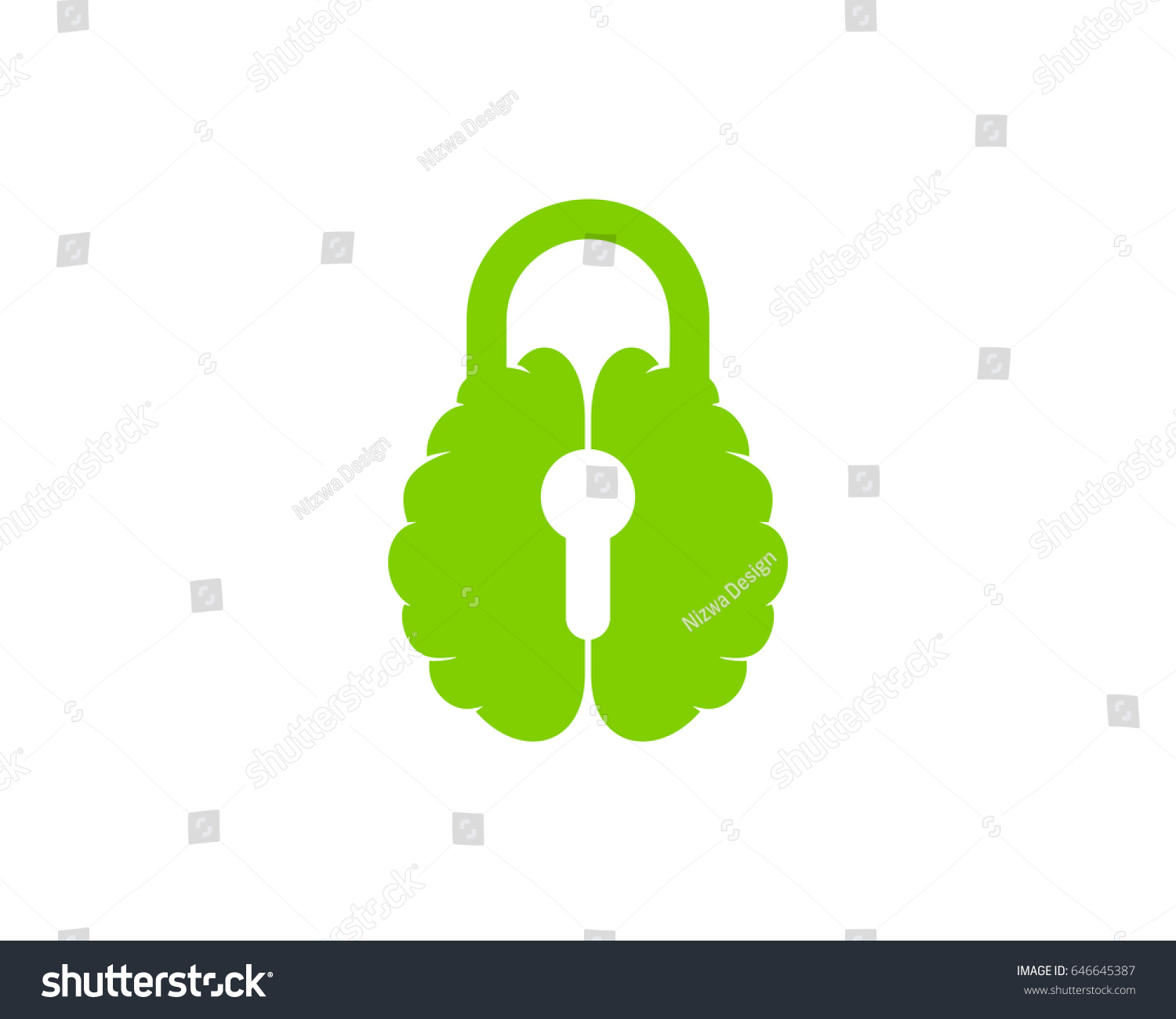 Security Brain Lock Icon Logo Design Stock Vector (Royalty Free ...
