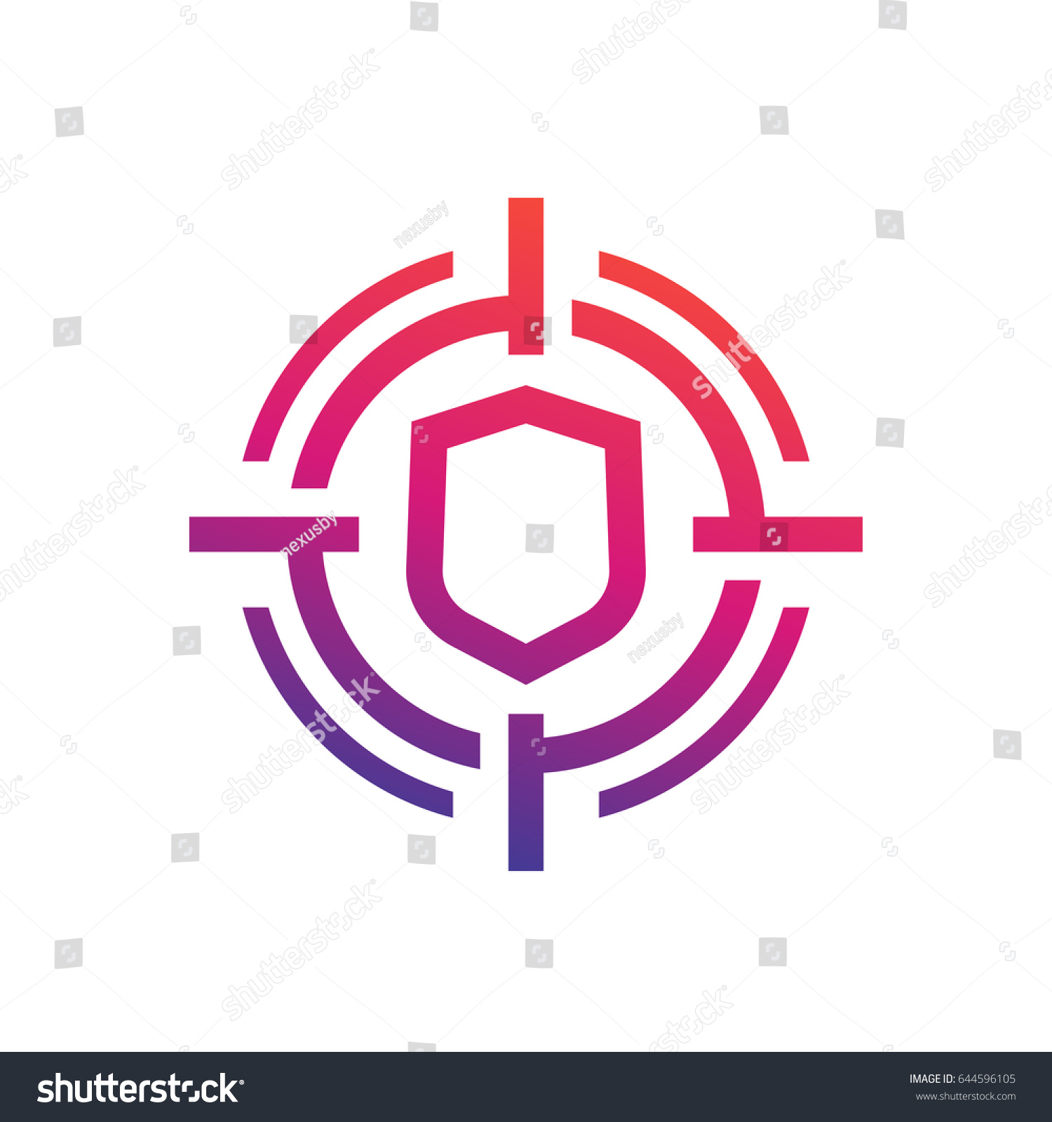 Security Breach Icon Linear Style Stock Vector (Royalty Free) 644596105
