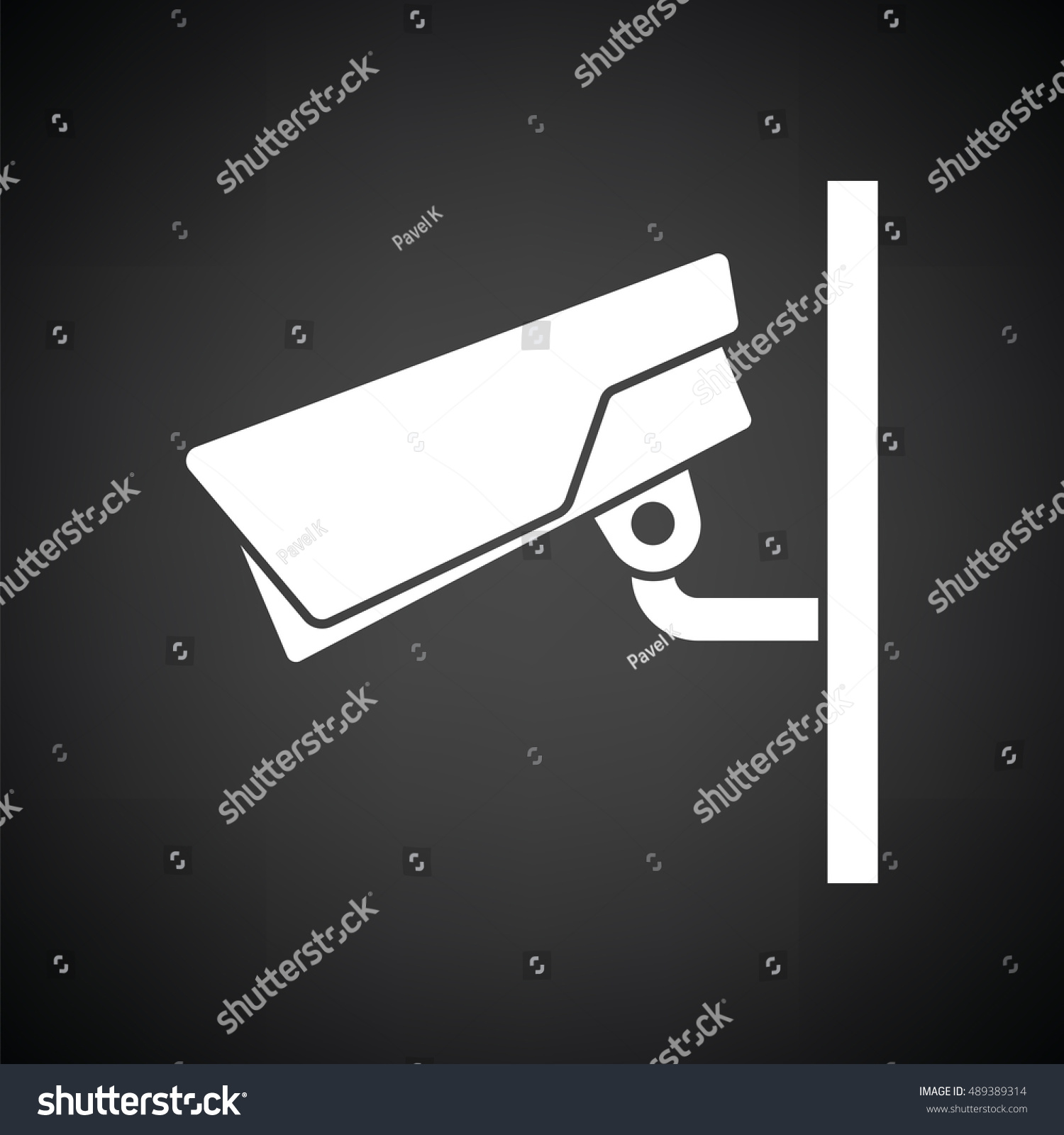 Security Camera Icon Black Background White: vector de stock (libre de ...