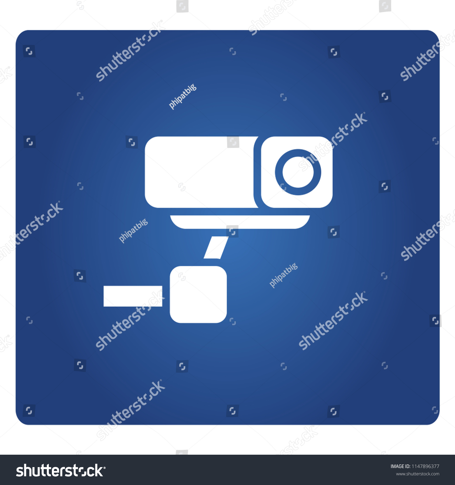 Security Camera Icon Cctv Sign Blue Stock Vector (Royalty Free ...