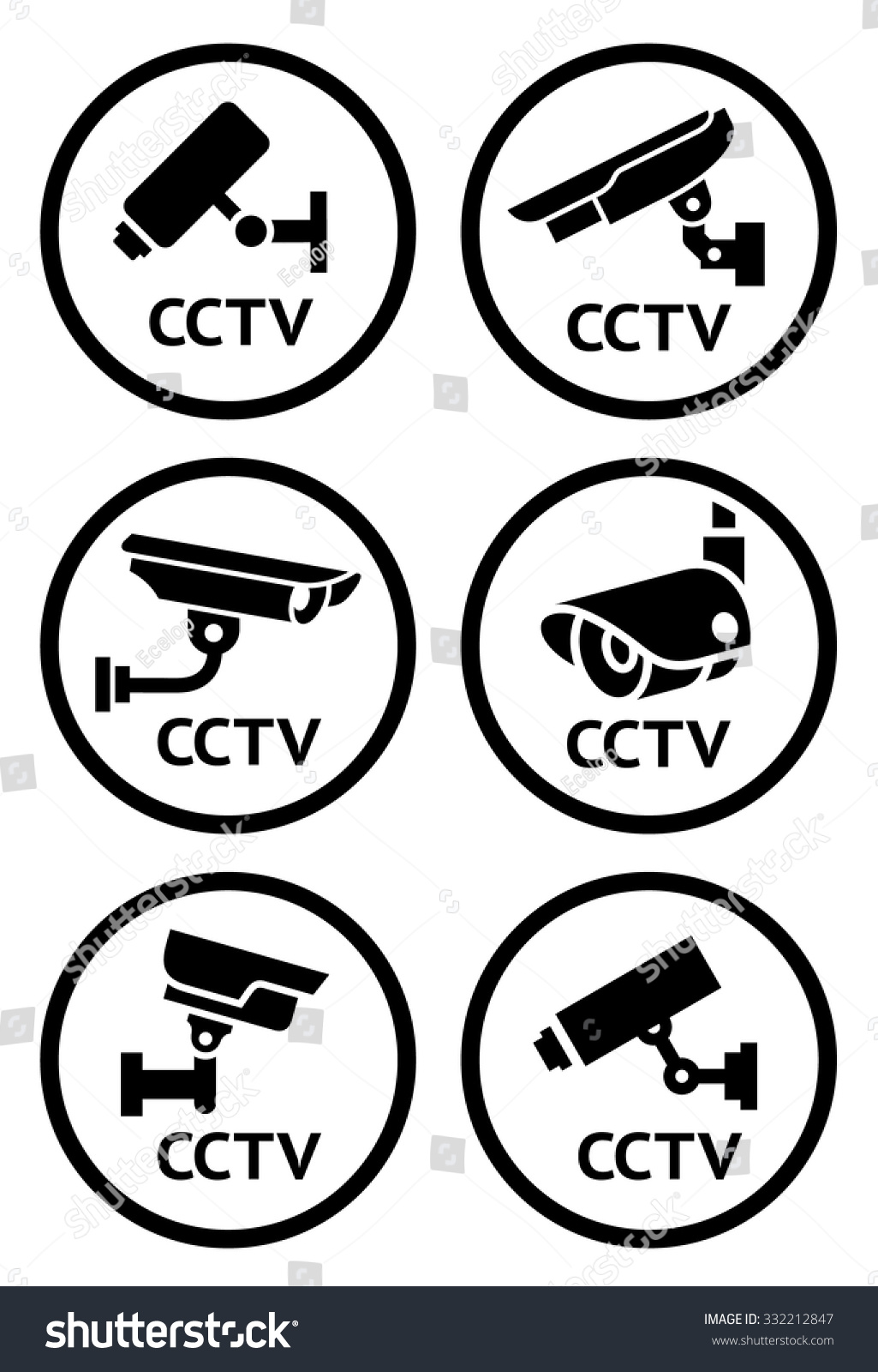 Vektor Stok Security Camera Symbols Set Vector Illustration (Tanpa ...