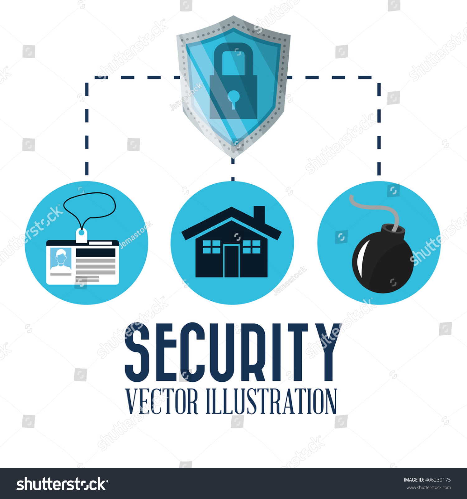 Security Cartoon Illustration Vector Design Stock Vector (Royalty Free ...