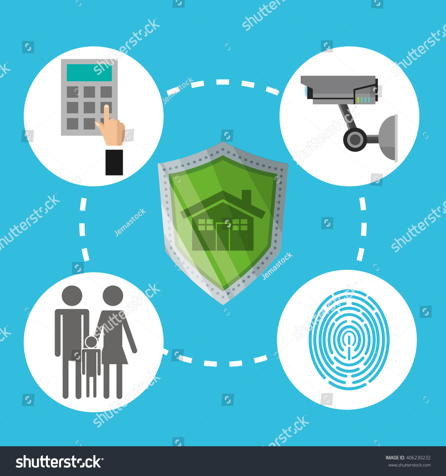 Security Cartoon Illustration Vector Design Stock Vector (Royalty Free ...
