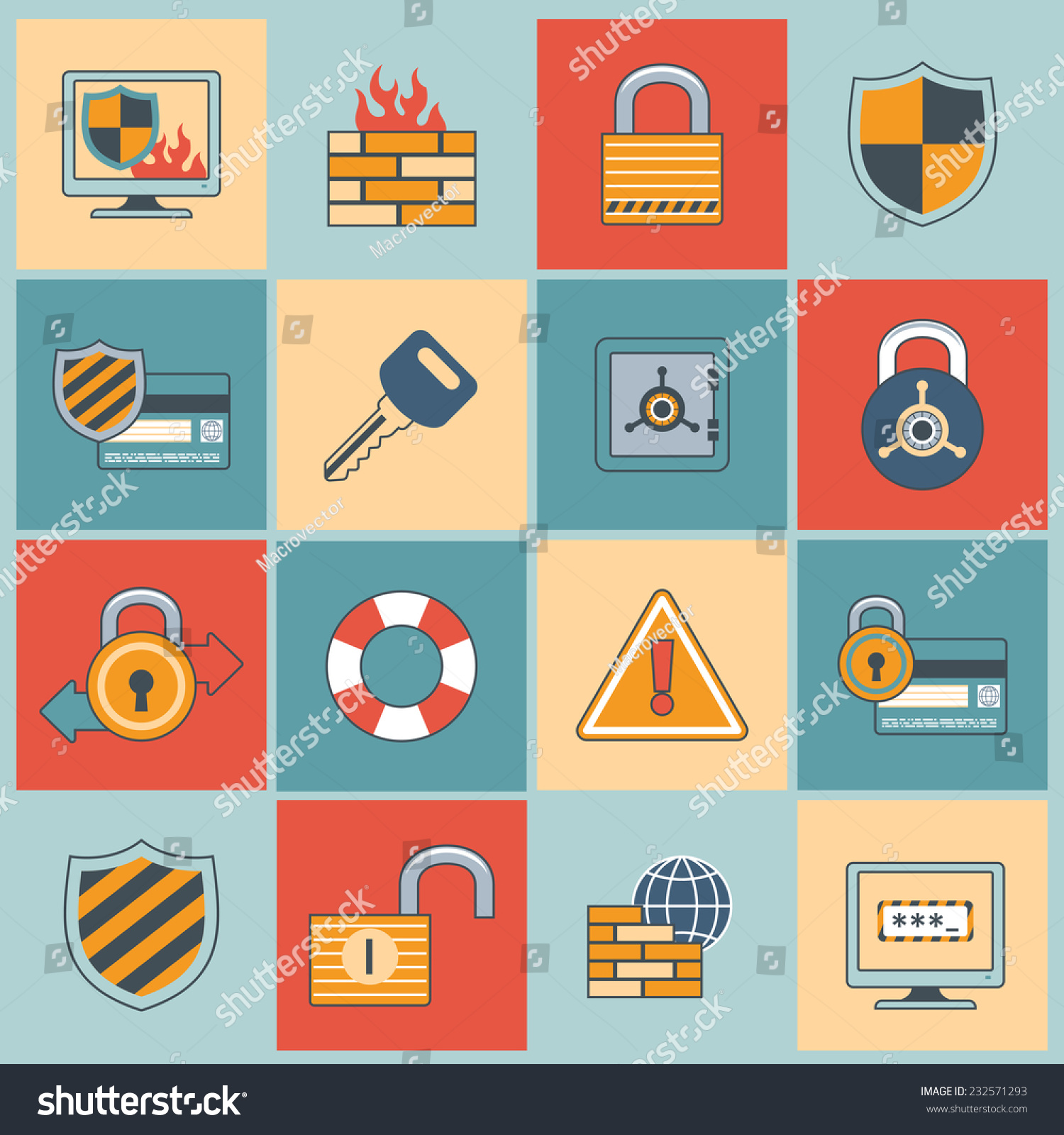 Security Computer Network Data Safe Mobile Stock Vector (Royalty Free ...