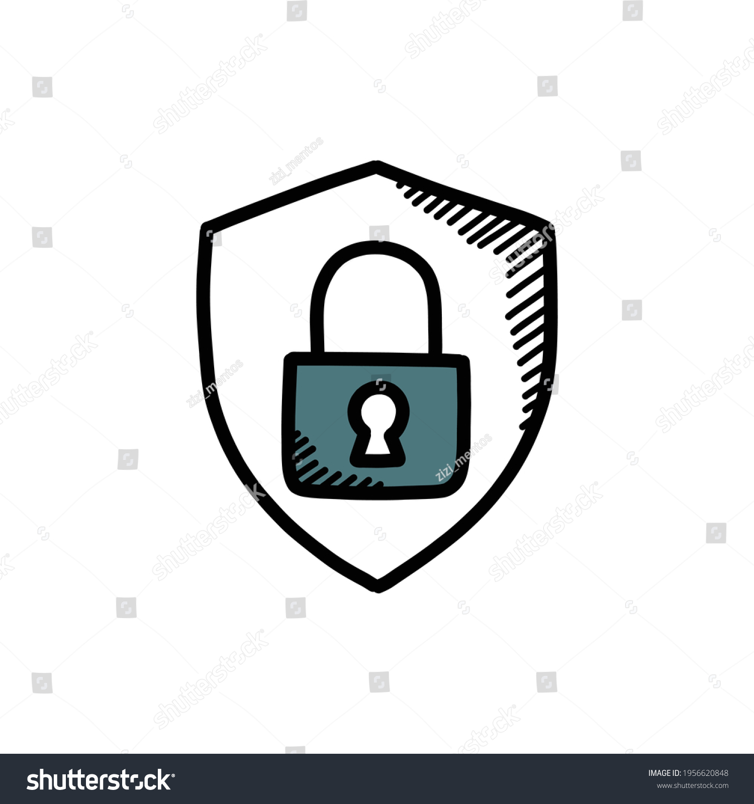 Security Doodle Icon Vector Illustration Stock Vector (Royalty Free ...