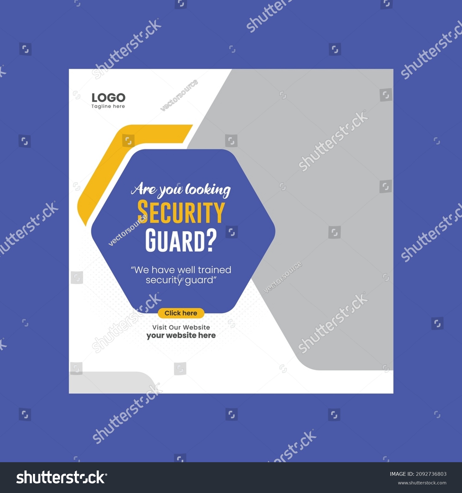 Security Guard Social Media Post Design Stock Vector (Royalty Free ...