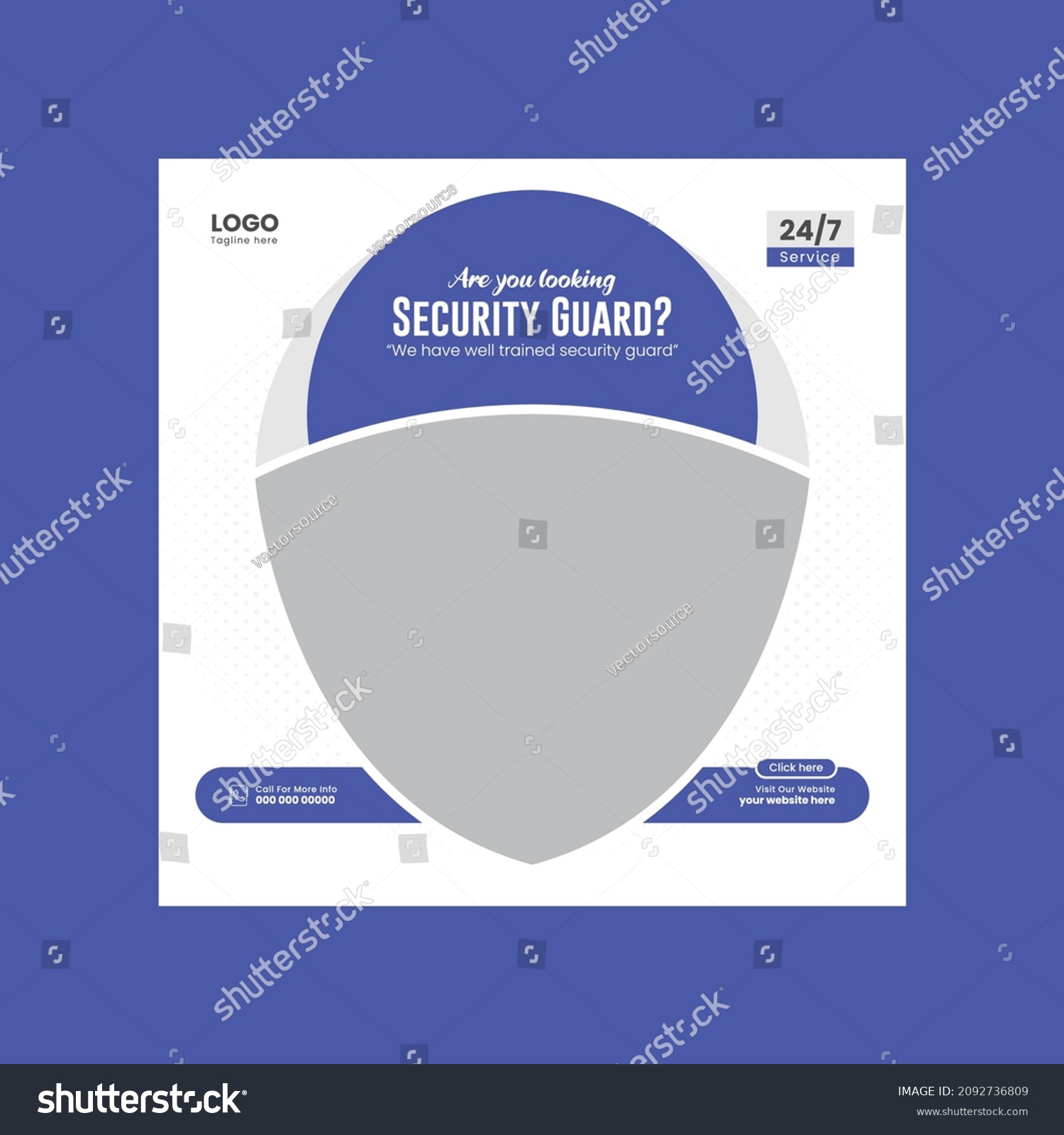 Security Guard Social Media Post Design Stock Vector (Royalty Free ...