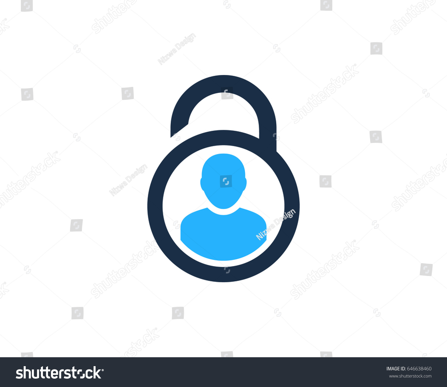 Security Human Lock Icon Logo Design Stock Vector (Royalty Free) 646638460