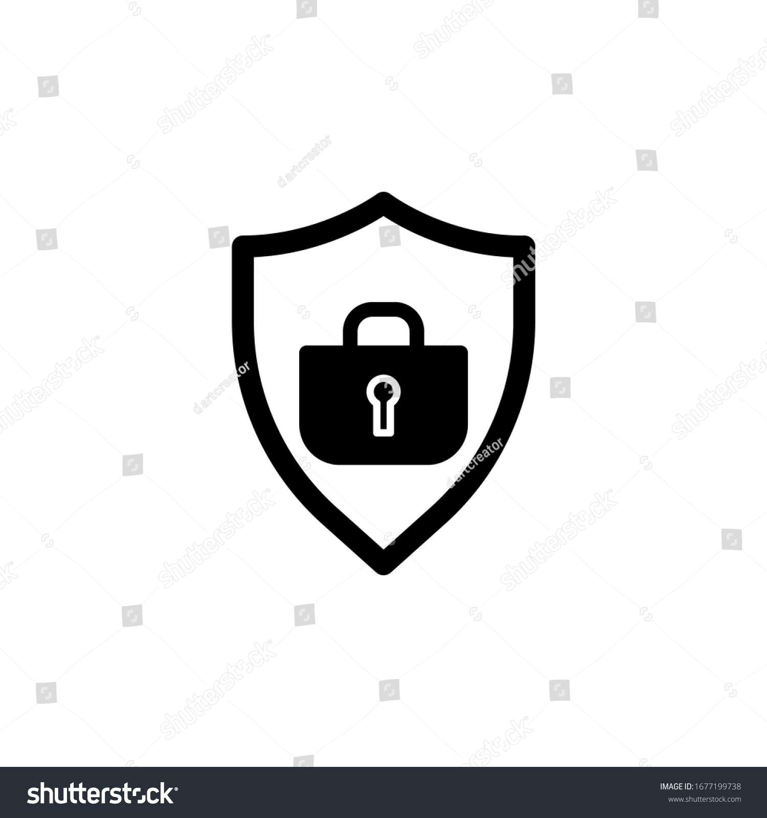 Security Icon Protect Scurity Symbol High Stock Vector (Royalty Free ...