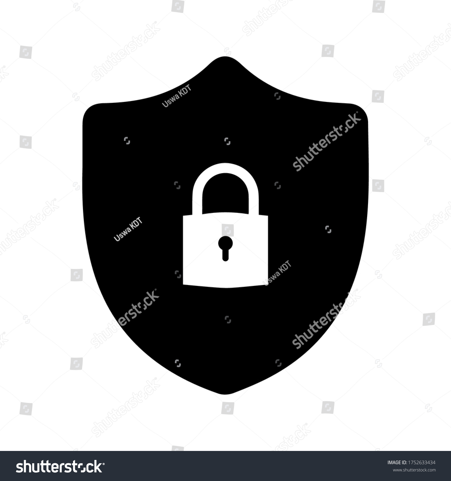 Security Icon Vector Shield Security Symbol Stock Vector (Royalty Free) 1752633434