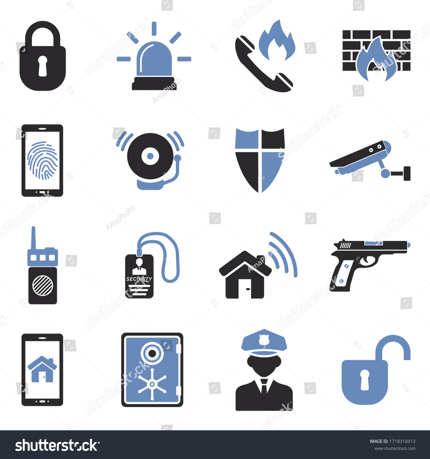 Security Icons Two Tone Flat Design Stock Vector (Royalty Free ...