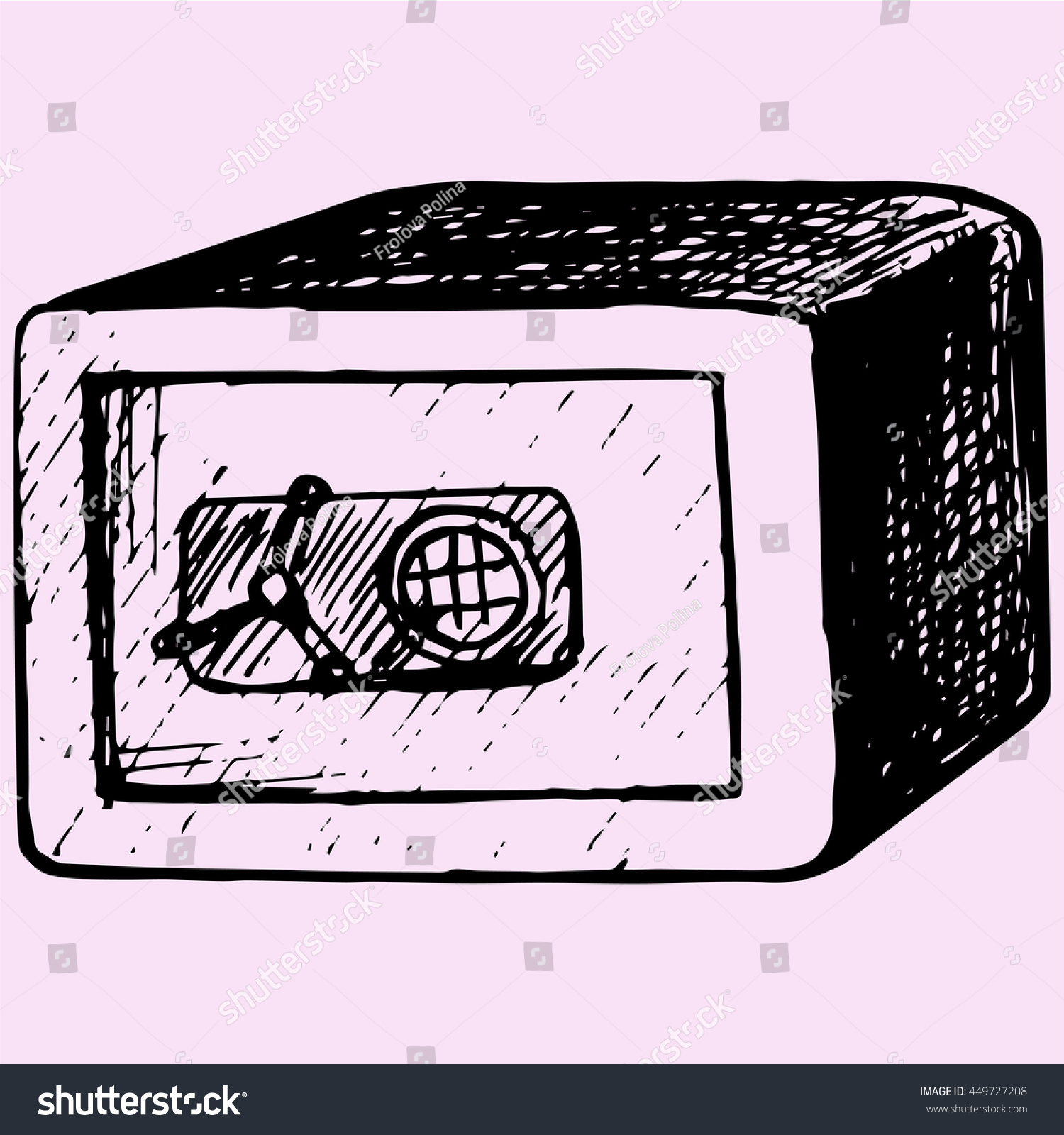 Security Safe Doodle Style Sketch Illustration Stock Vector (Royalty ...