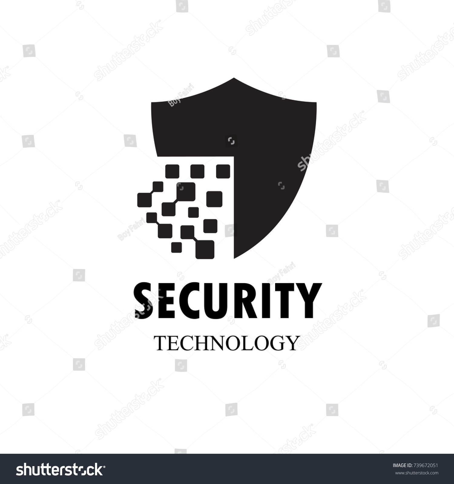 Security Shield Technology Logo Icon Stock Vector (Royalty Free) 739672051