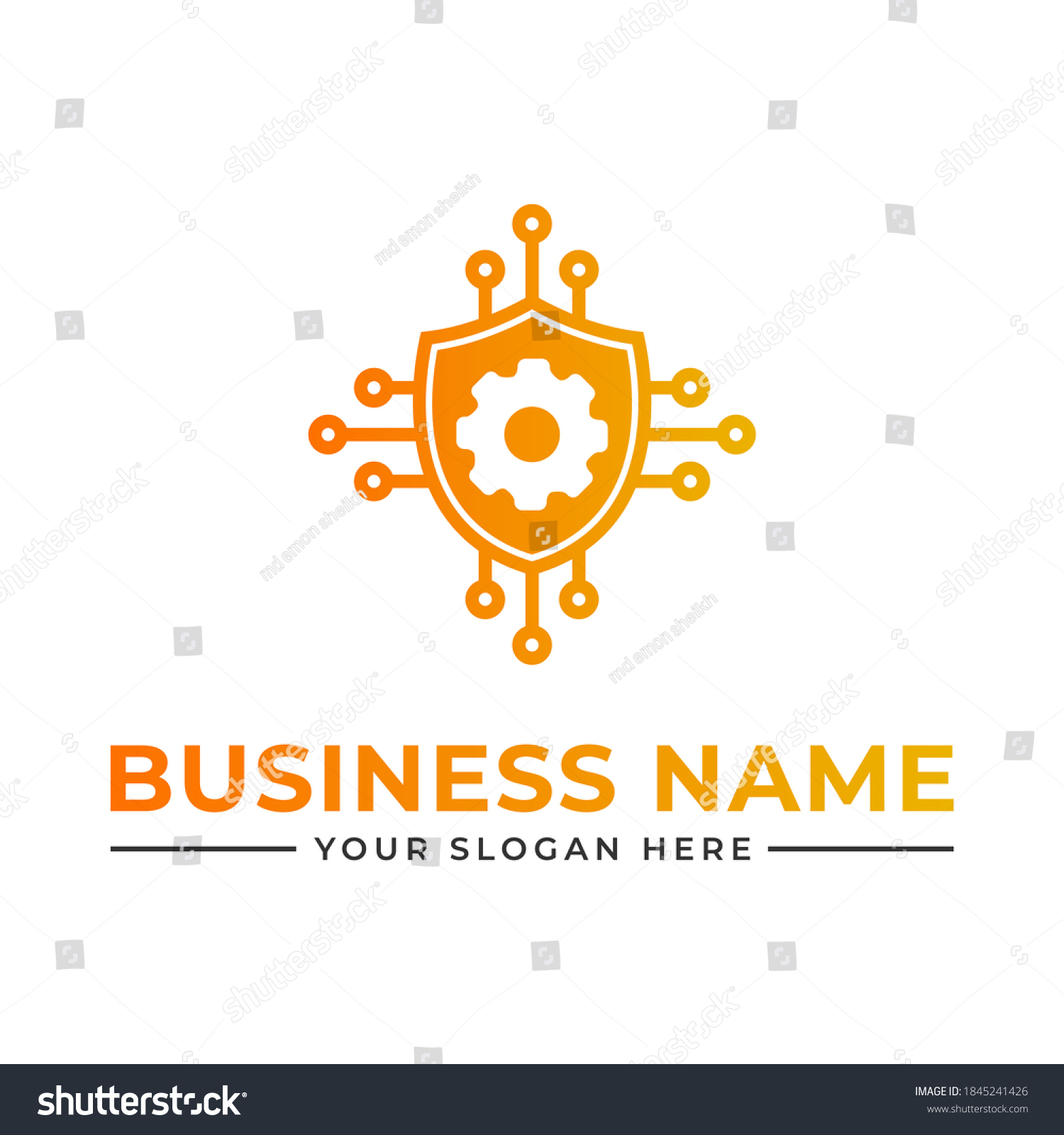 Security Shield Technology Logo Icon Setting Stock Vector (Royalty Free ...